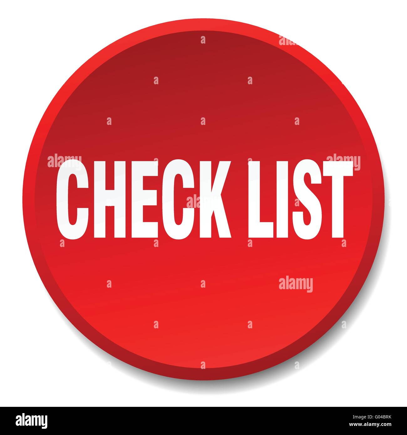check list red round flat isolated push button Stock Vector Image & Art - Alamy