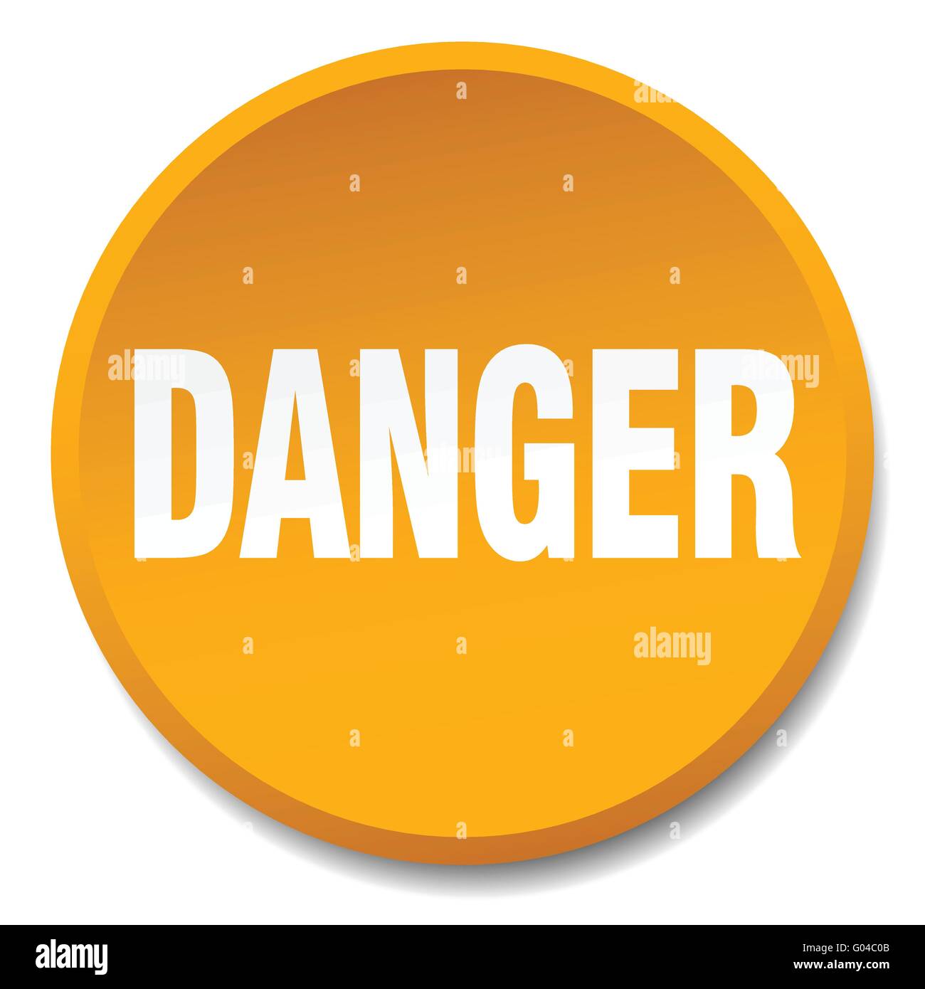 danger orange round flat isolated push button Stock Vector Image & Art ...