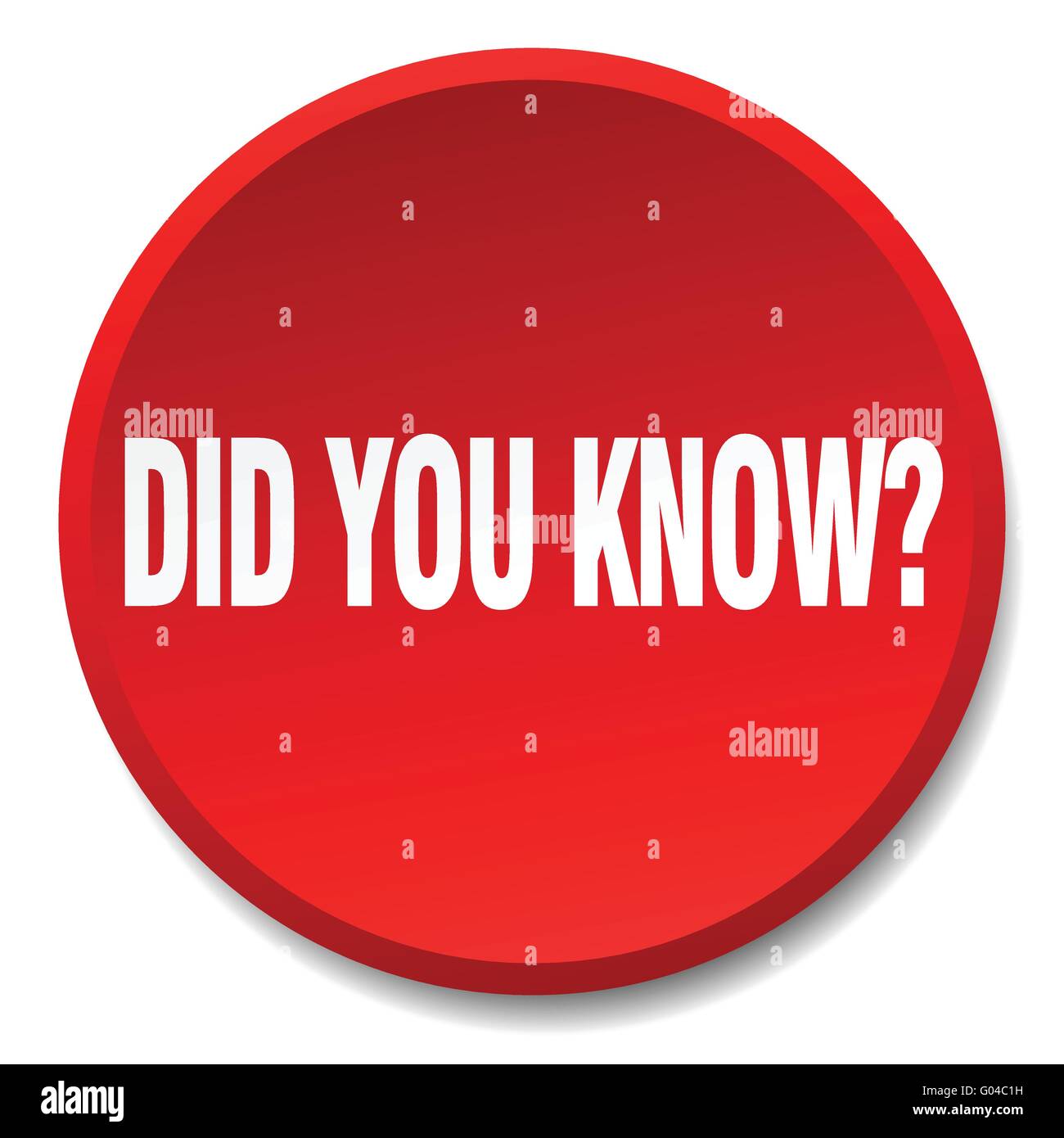 did you know red round flat isolated push button Stock Vector Image ...