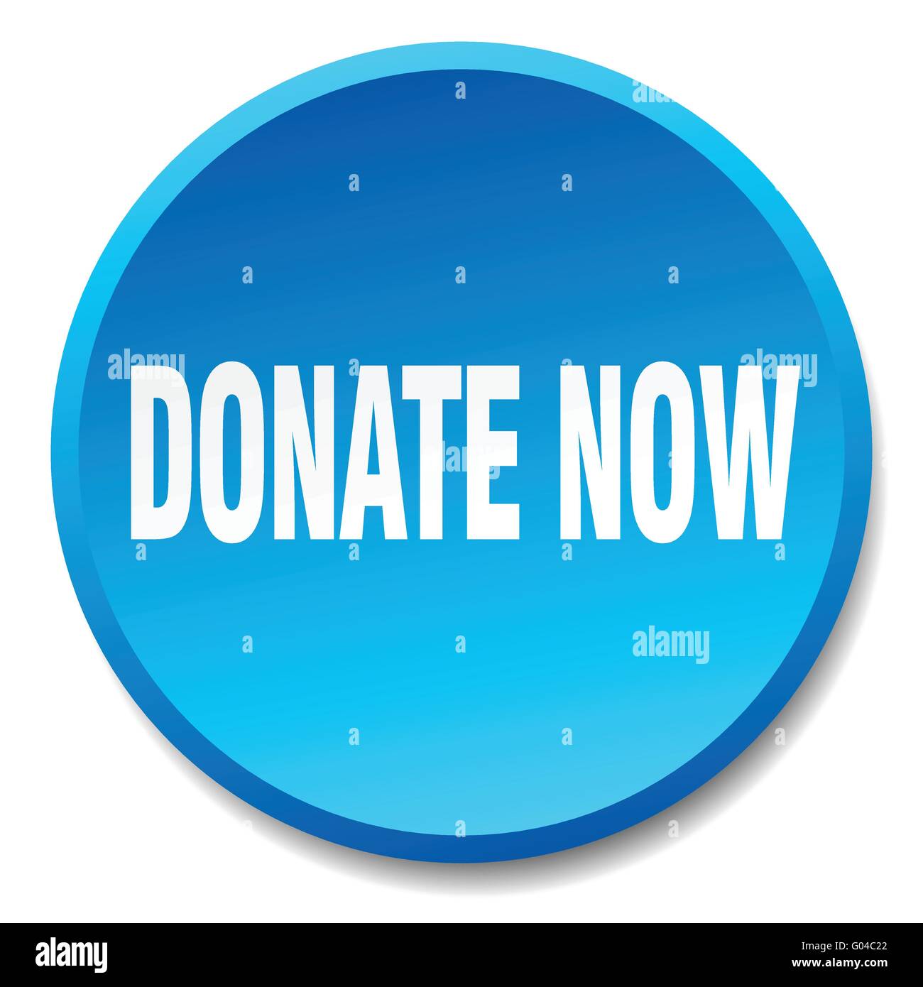 donate now blue round flat isolated push button Stock Vector Image ...