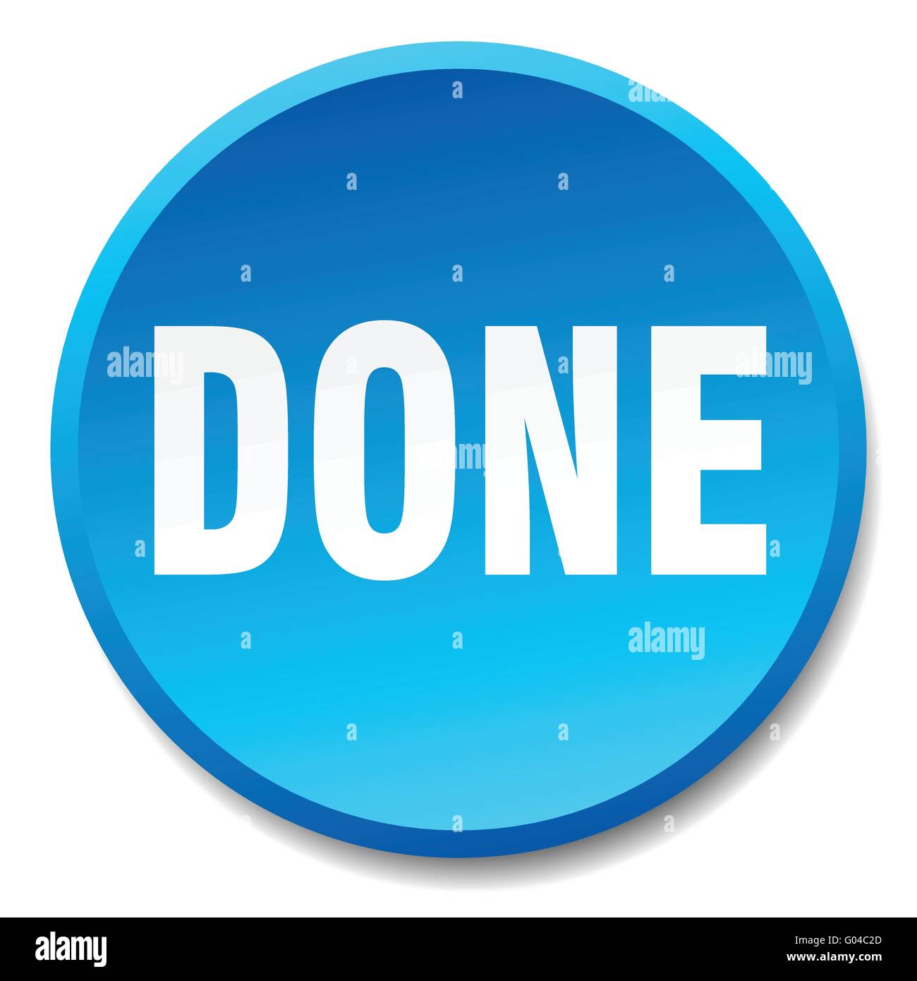 done blue round flat isolated push button Stock Vector Image & Art - Alamy