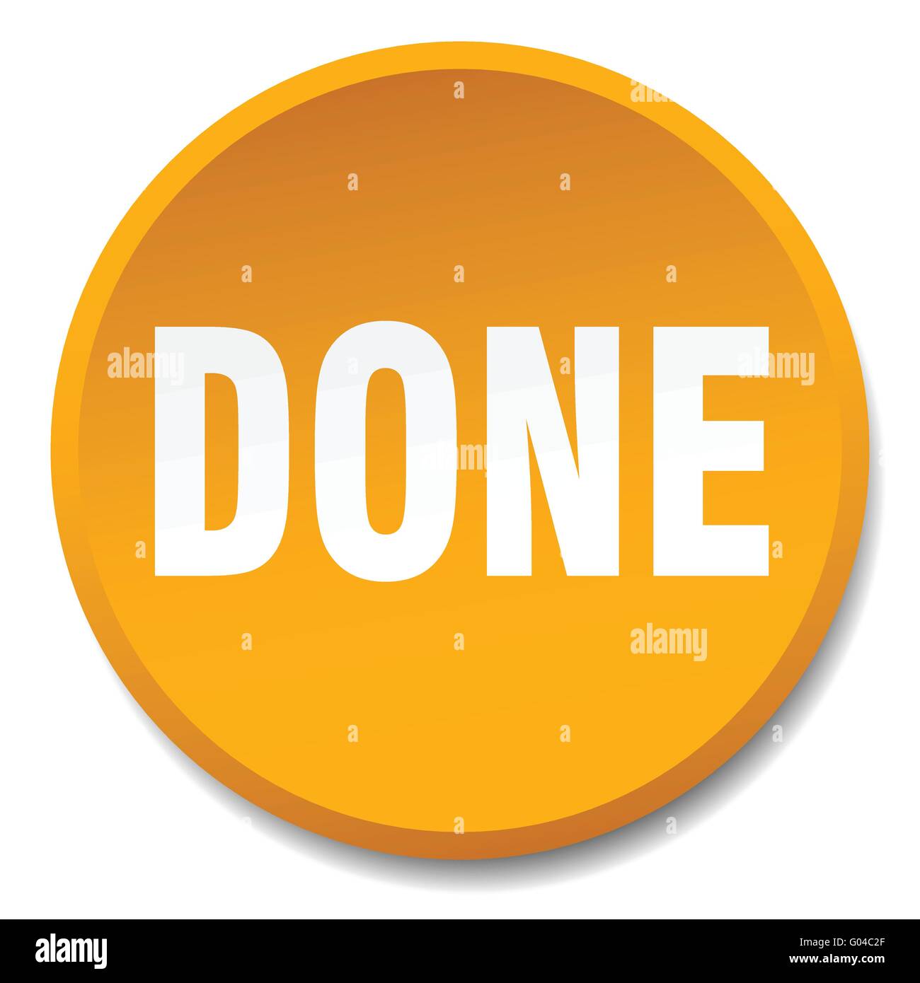 done orange round flat isolated push button Stock Vector Image & Art ...