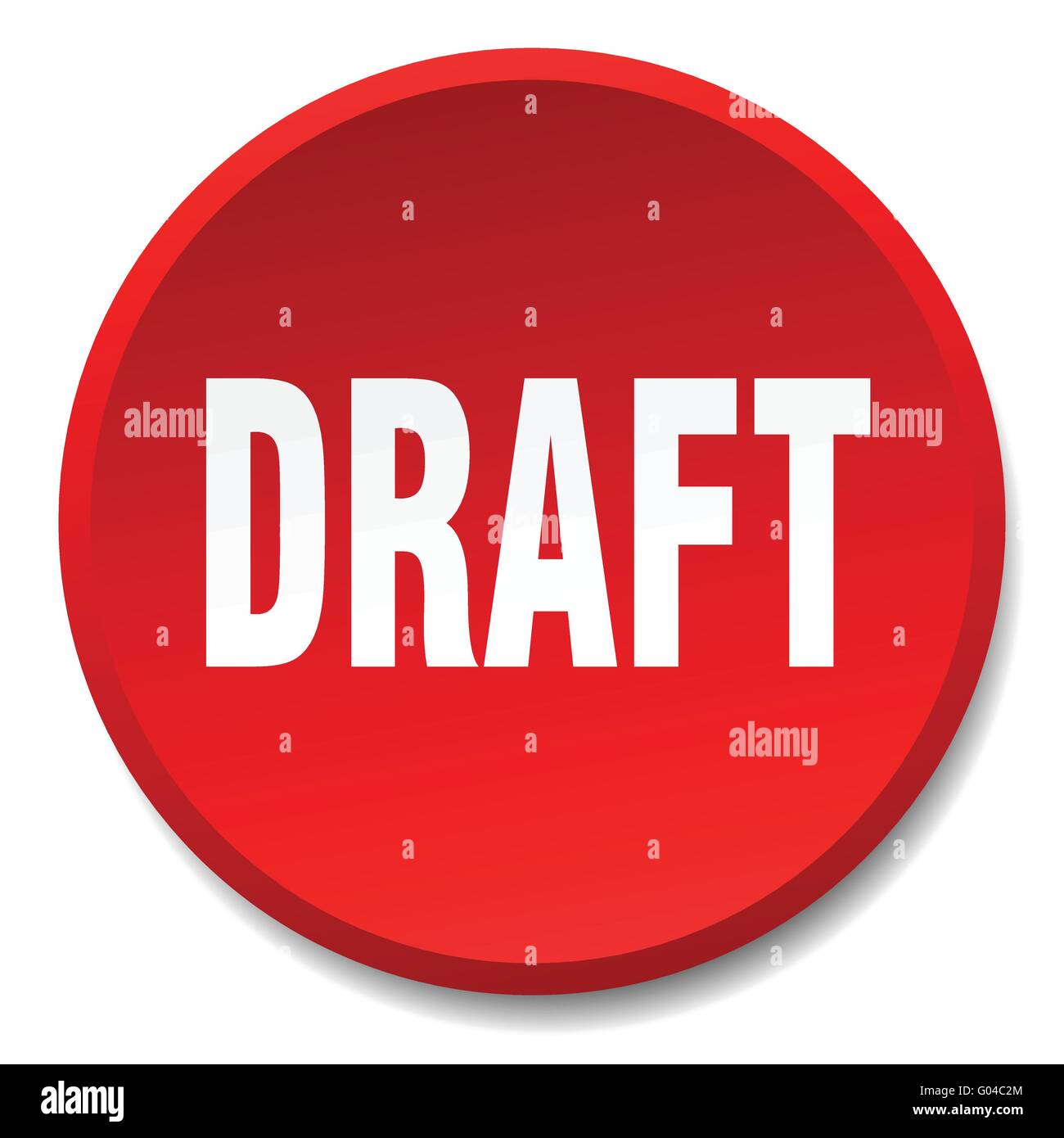 draft red round flat isolated push button Stock Vector Image & Art - Alamy