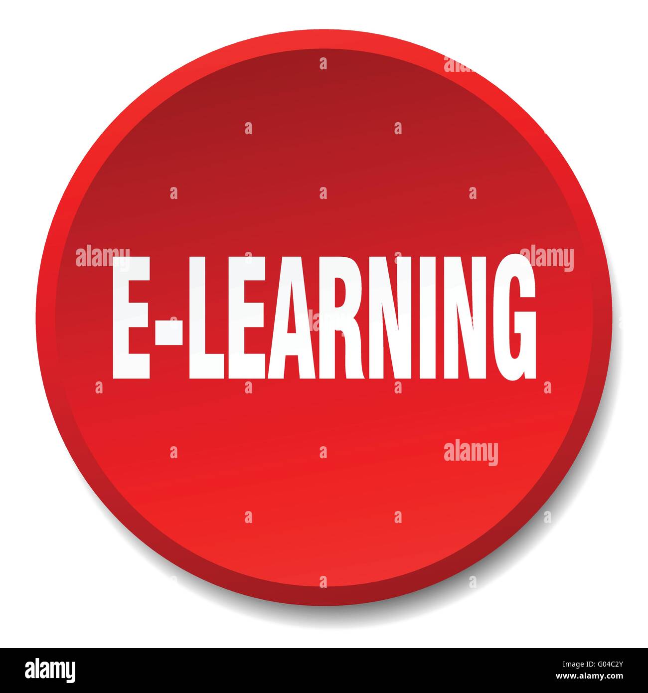 e-learning red round flat isolated push button Stock Vector Image & Art ...