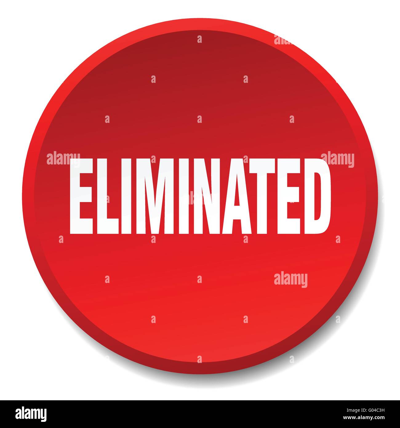eliminated red round flat isolated push button Stock Vector Image & Art - Alamy
