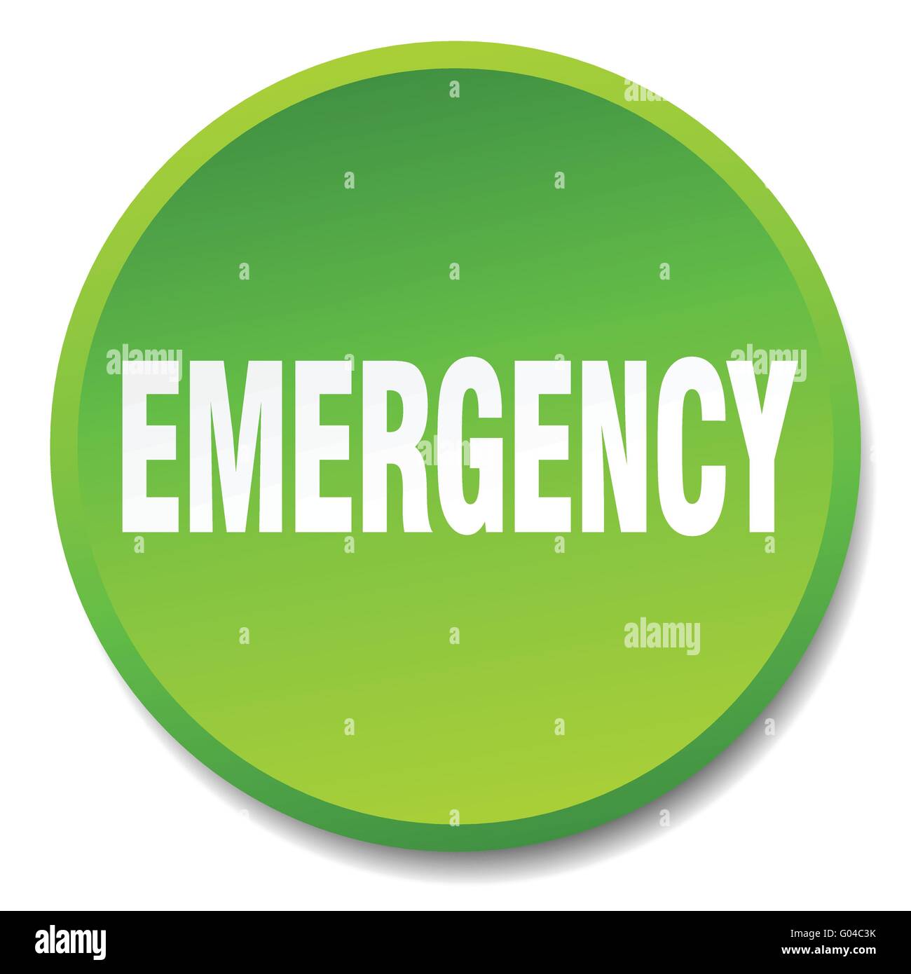 emergency green round flat isolated push button Stock Vector Image ...
