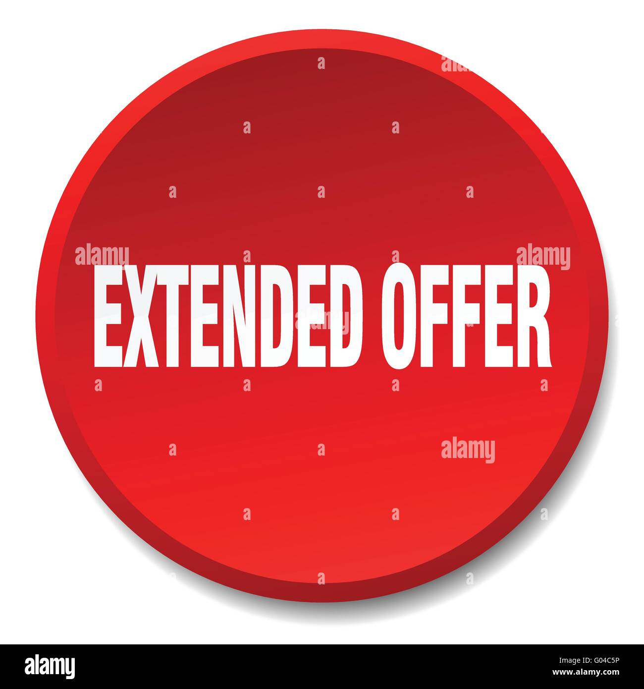 extended offer red round flat isolated push button Stock Vector Image ...