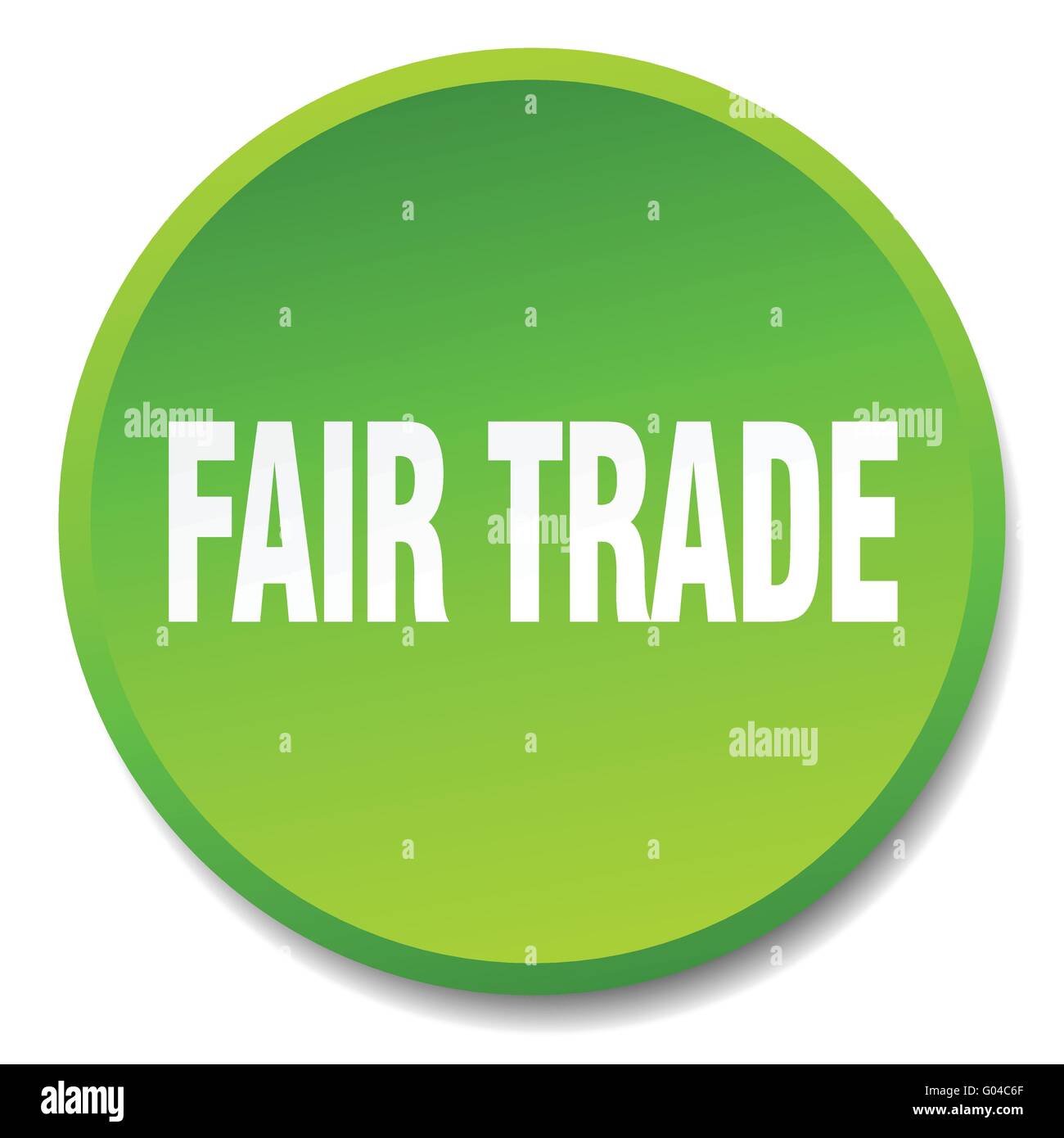 fair trade green round flat isolated push button Stock Vector Image ...
