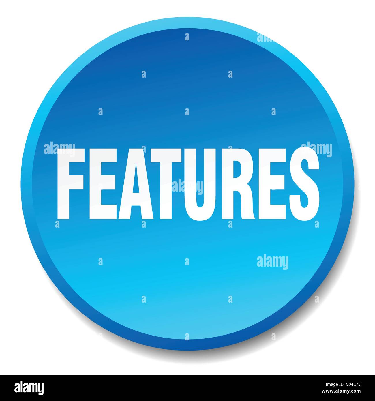 features blue round flat isolated push button Stock Vector Image & Art - Alamy