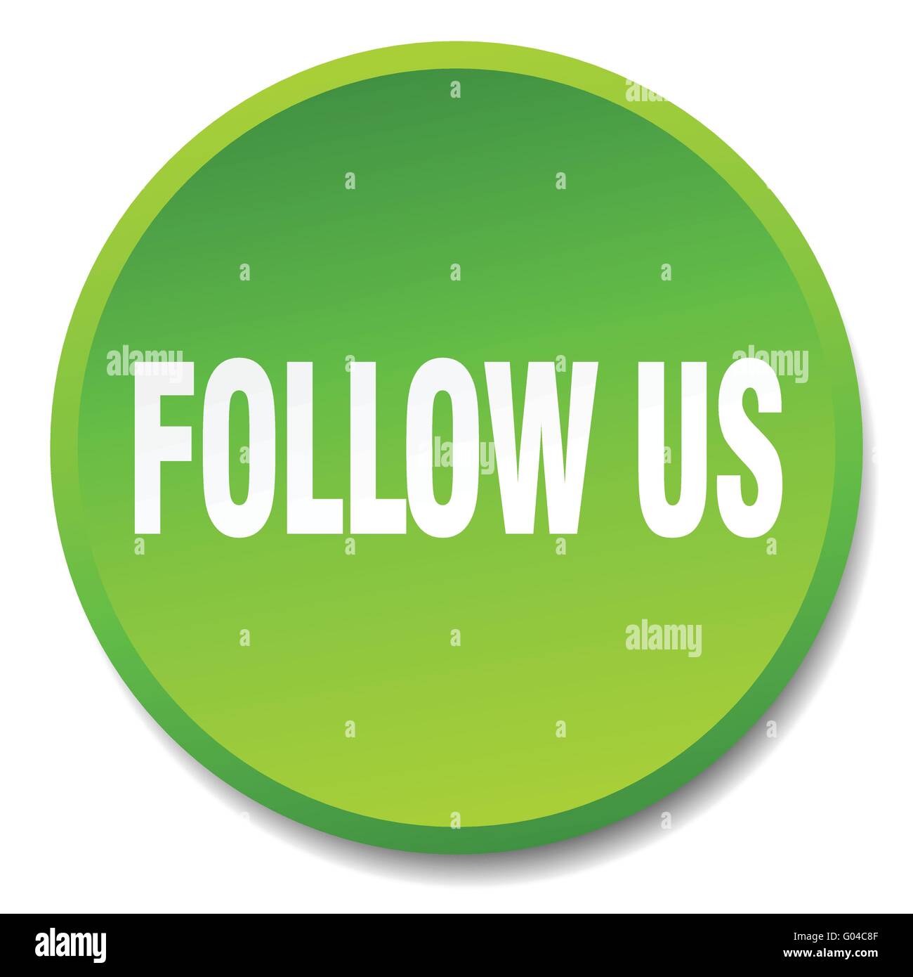 follow us green round flat isolated push button Stock Vector Image ...