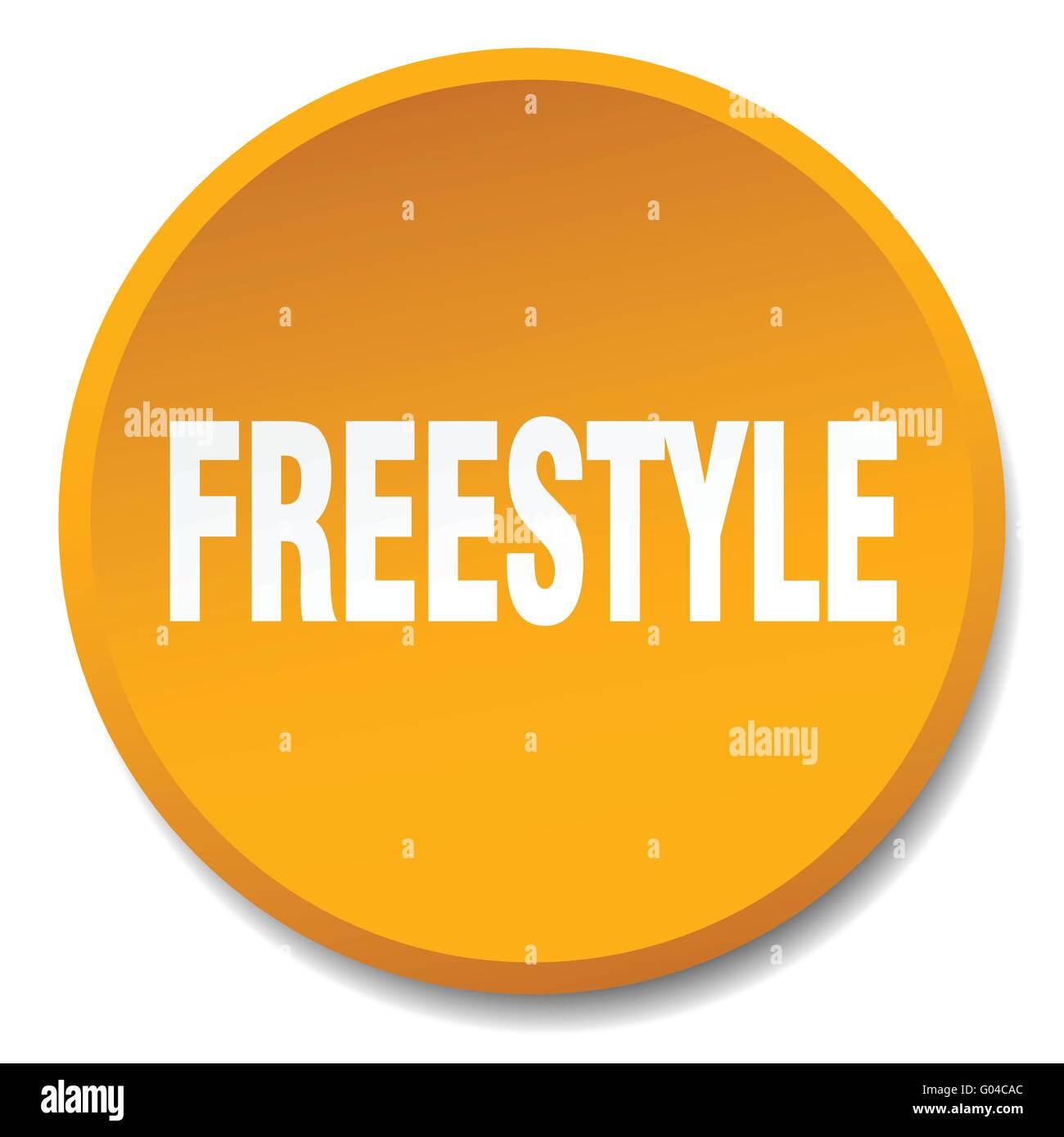 freestyle orange round flat isolated push button Stock Vector Image ...