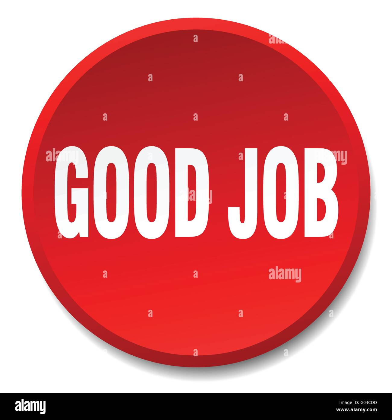 good job red round flat isolated push button Stock Vector Image & Art ...