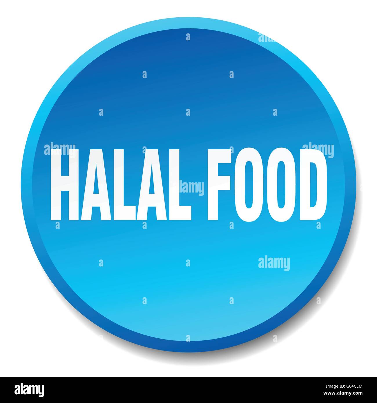 halal food blue round flat isolated push button Stock Vector Image ...