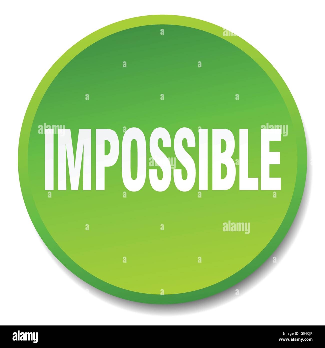 impossible green round flat isolated push button Stock Vector Image ...