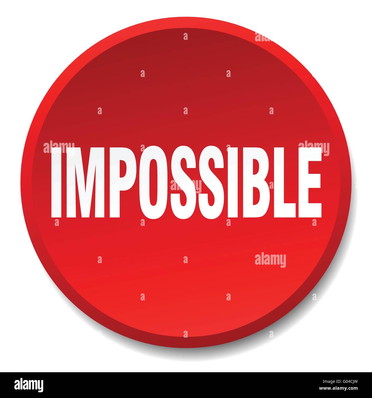 impossible red round flat isolated push button Stock Vector Image & Art - Alamy