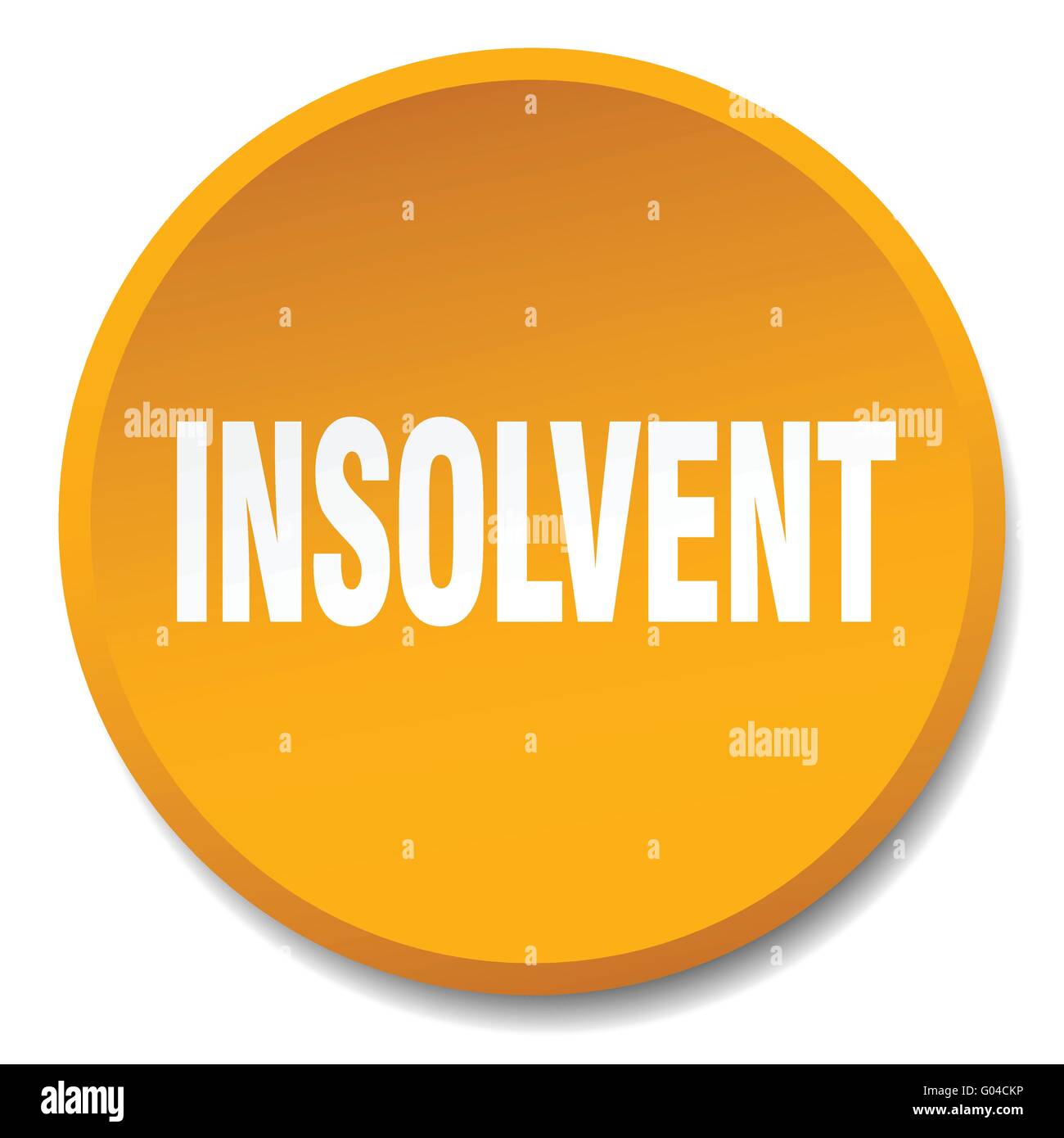 insolvent orange round flat isolated push button Stock Vector Image ...