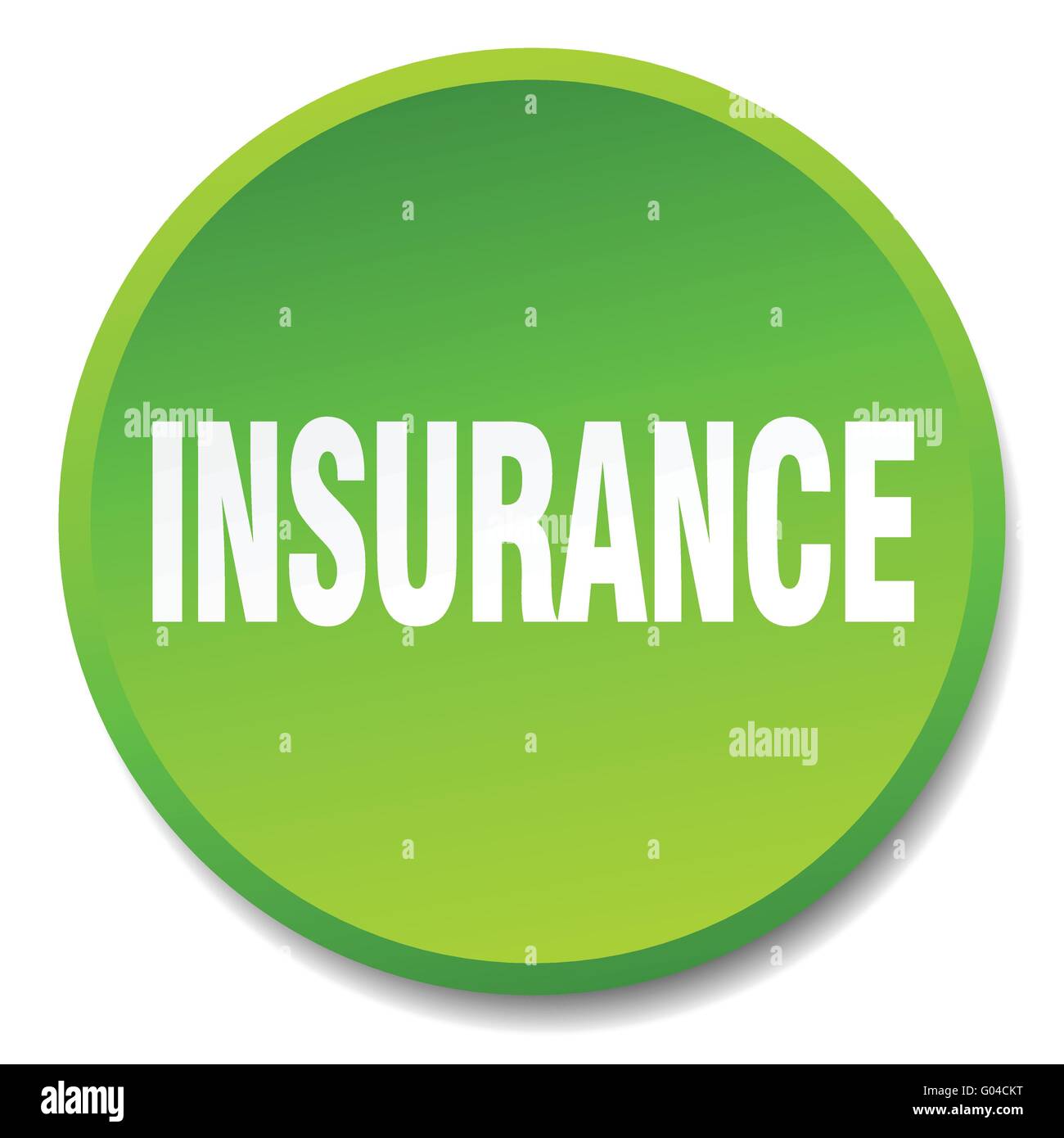 insurance green round flat isolated push button Stock Vector Image ...