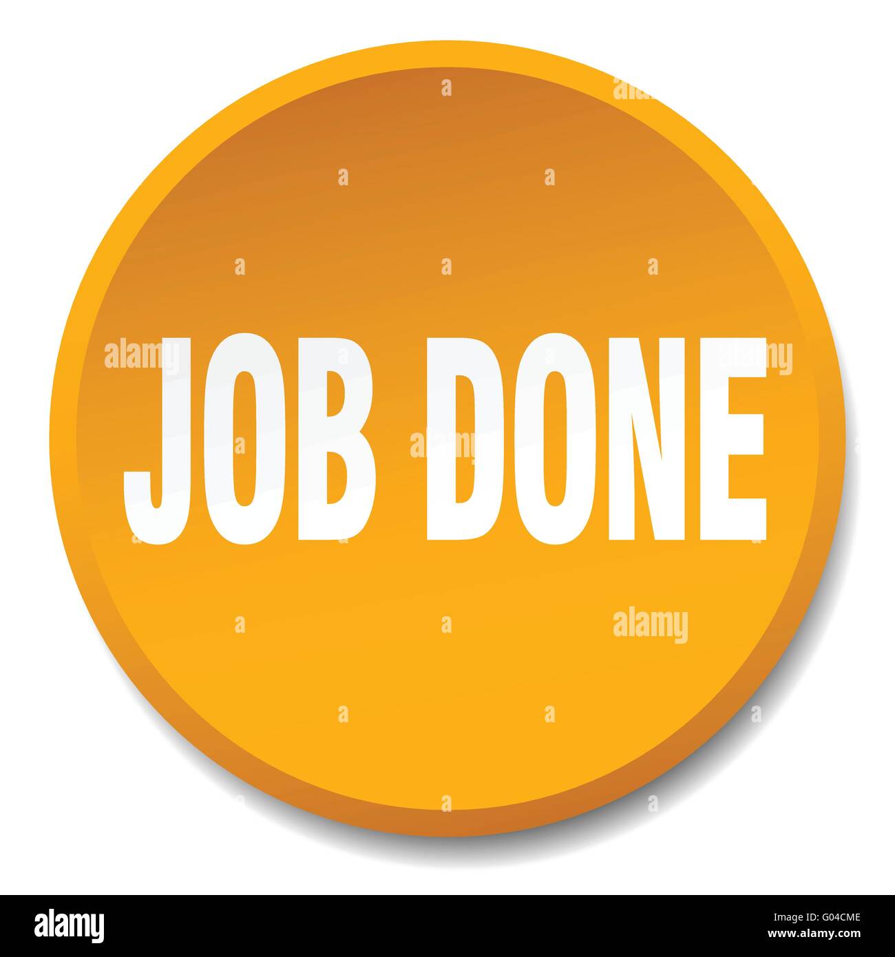 job done orange round flat isolated push button Stock Vector Image ...