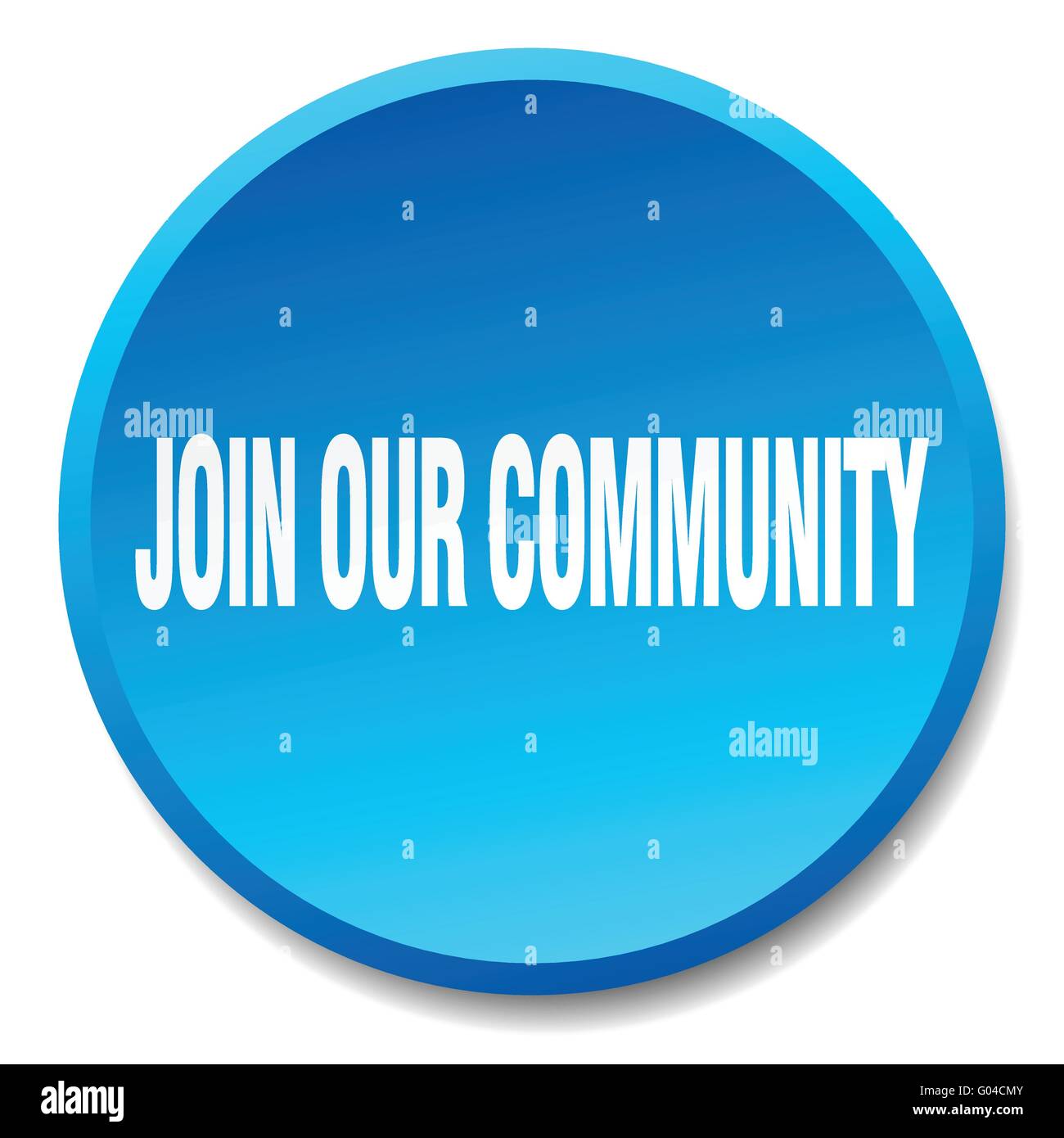 join our community blue round flat isolated push button Stock Vector ...