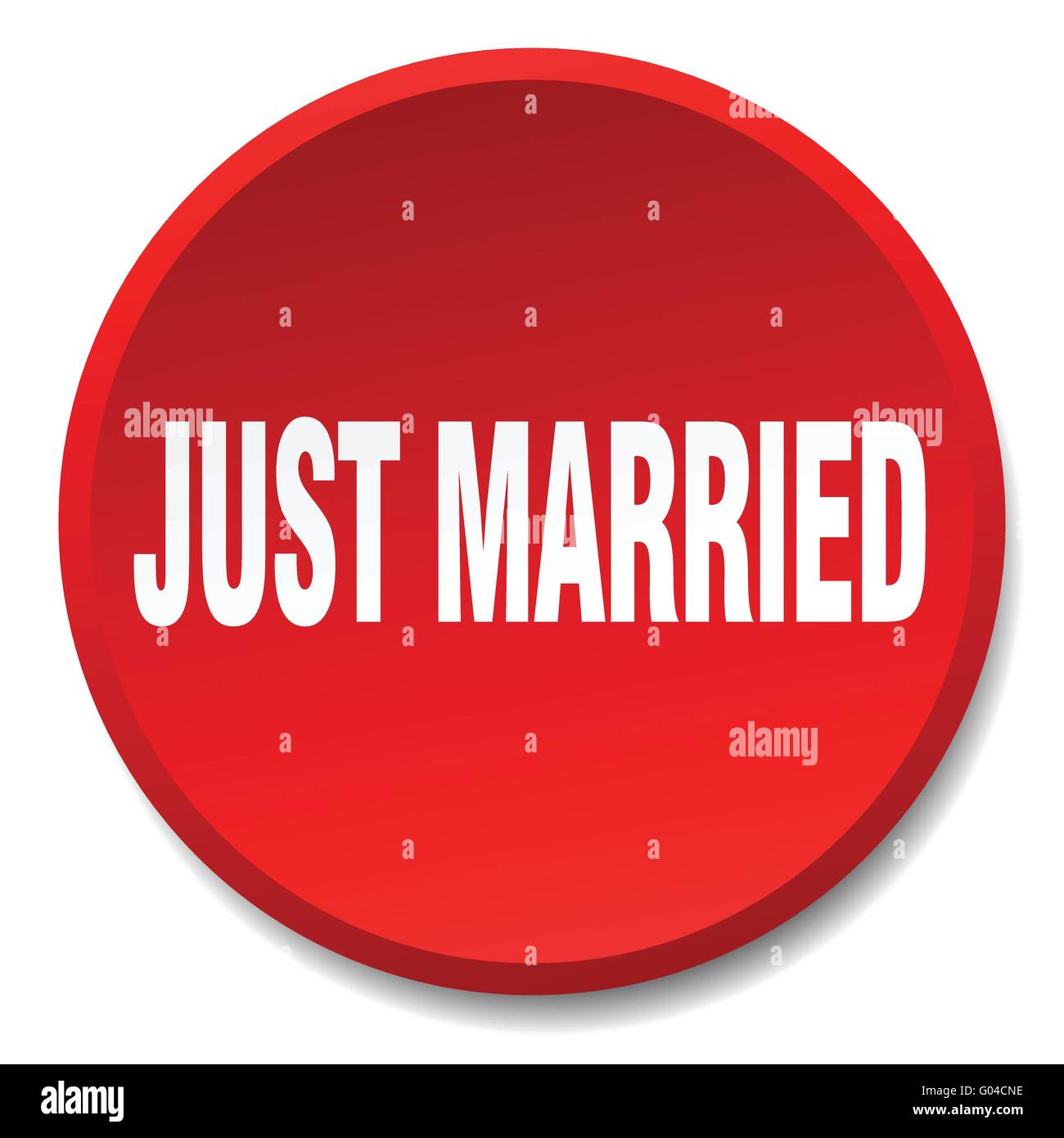 just married red round flat isolated push button Stock Vector Image ...