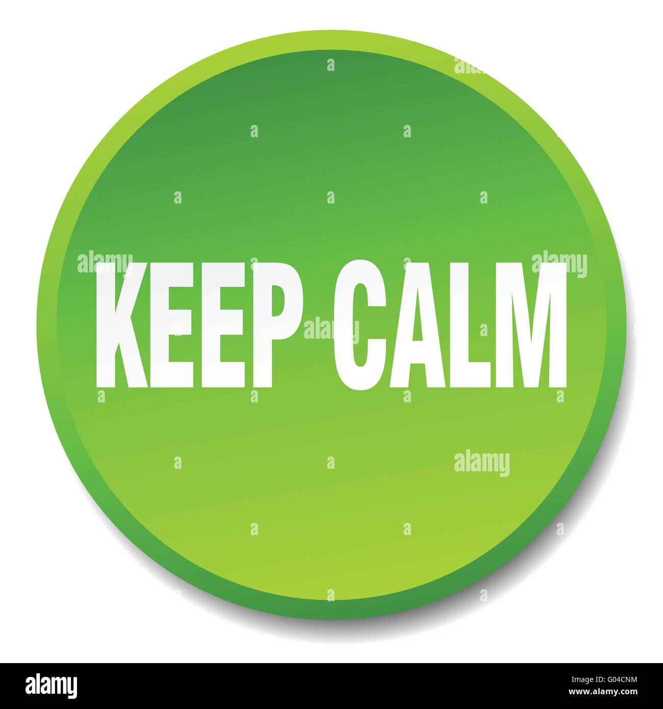keep calm green round flat isolated push button Stock Vector Image ...