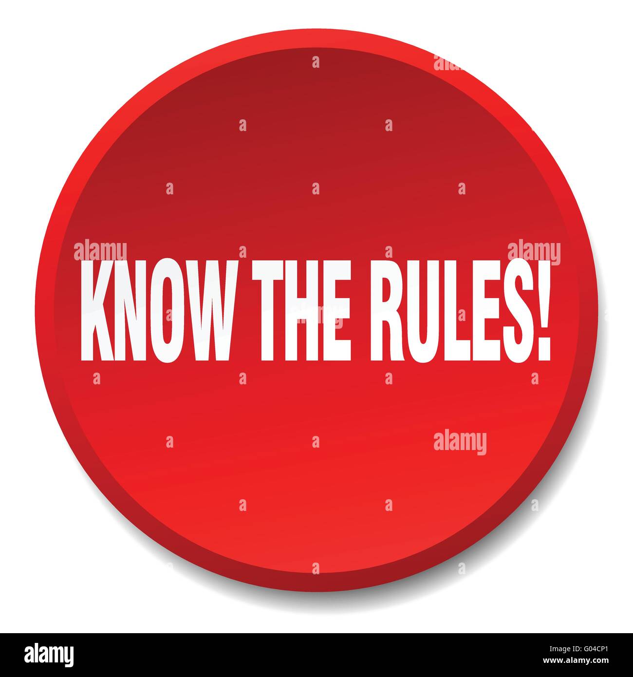 know the rules! red round flat isolated push button Stock Vector Image & Art - Alamy