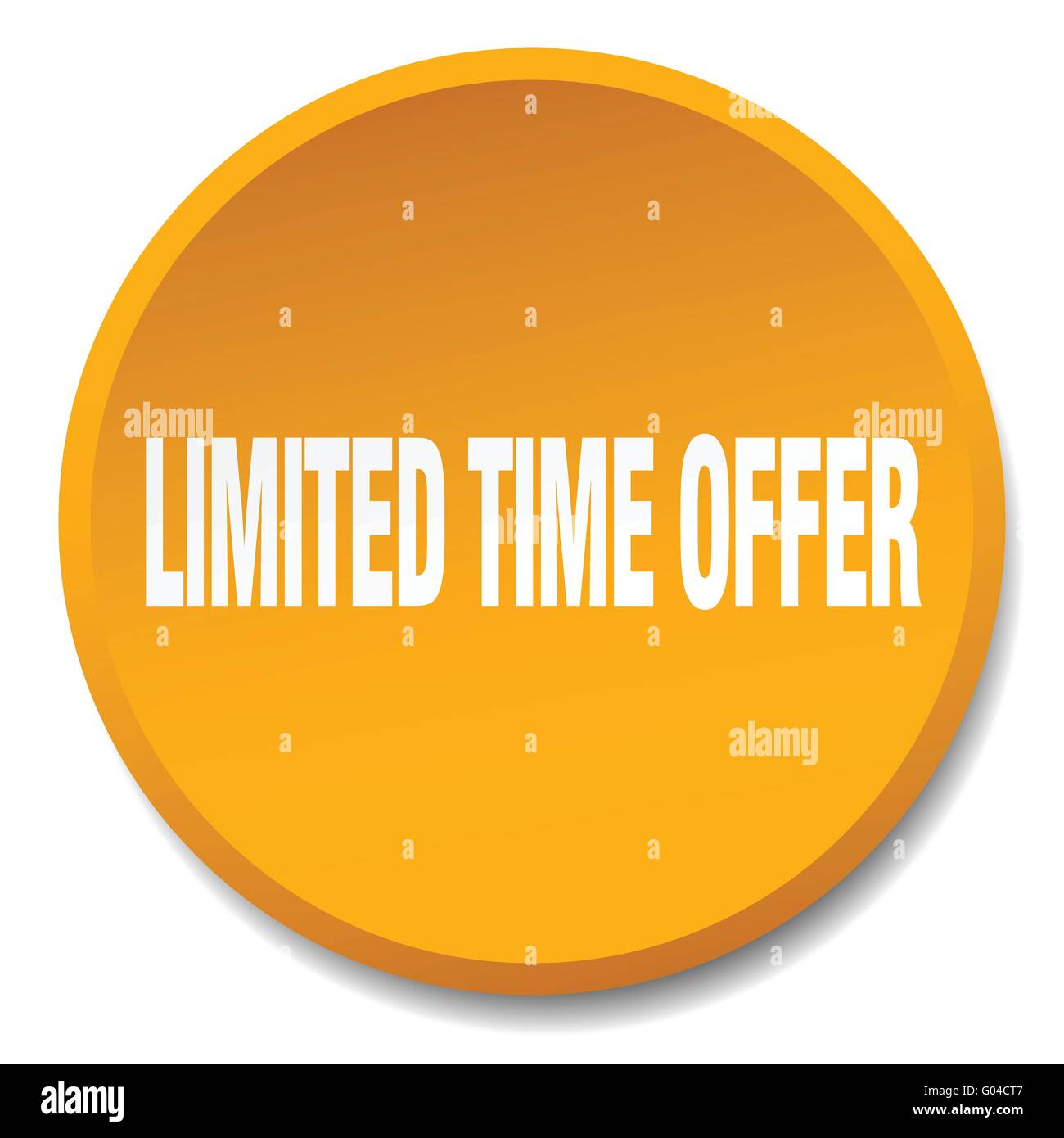 limited time offer orange round flat isolated push button Stock Vector ...