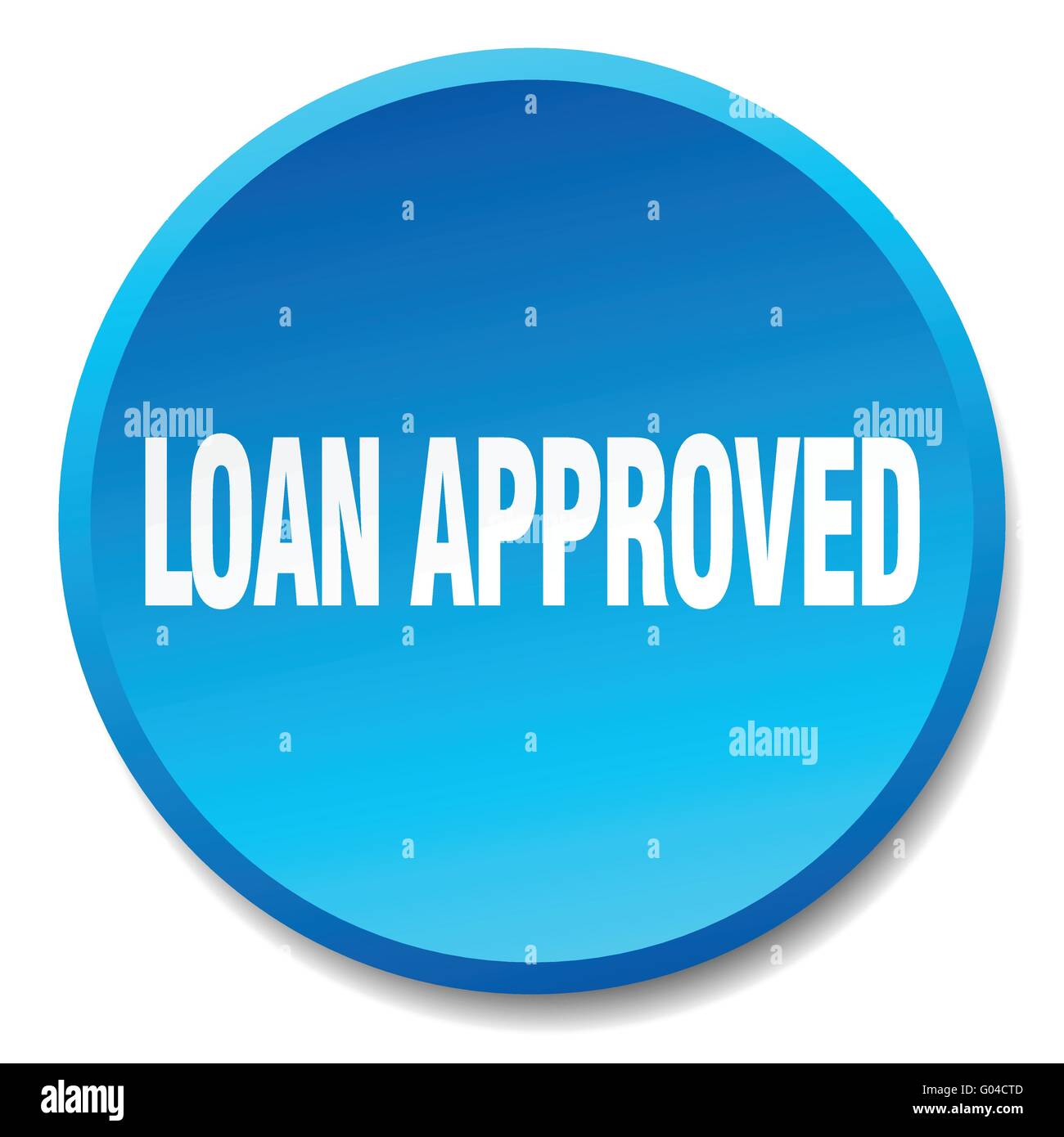 loan approved blue round flat isolated push button Stock Vector Image ...