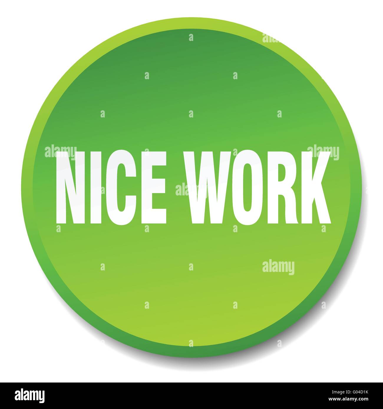nice work green round flat isolated push button Stock Vector Image ...