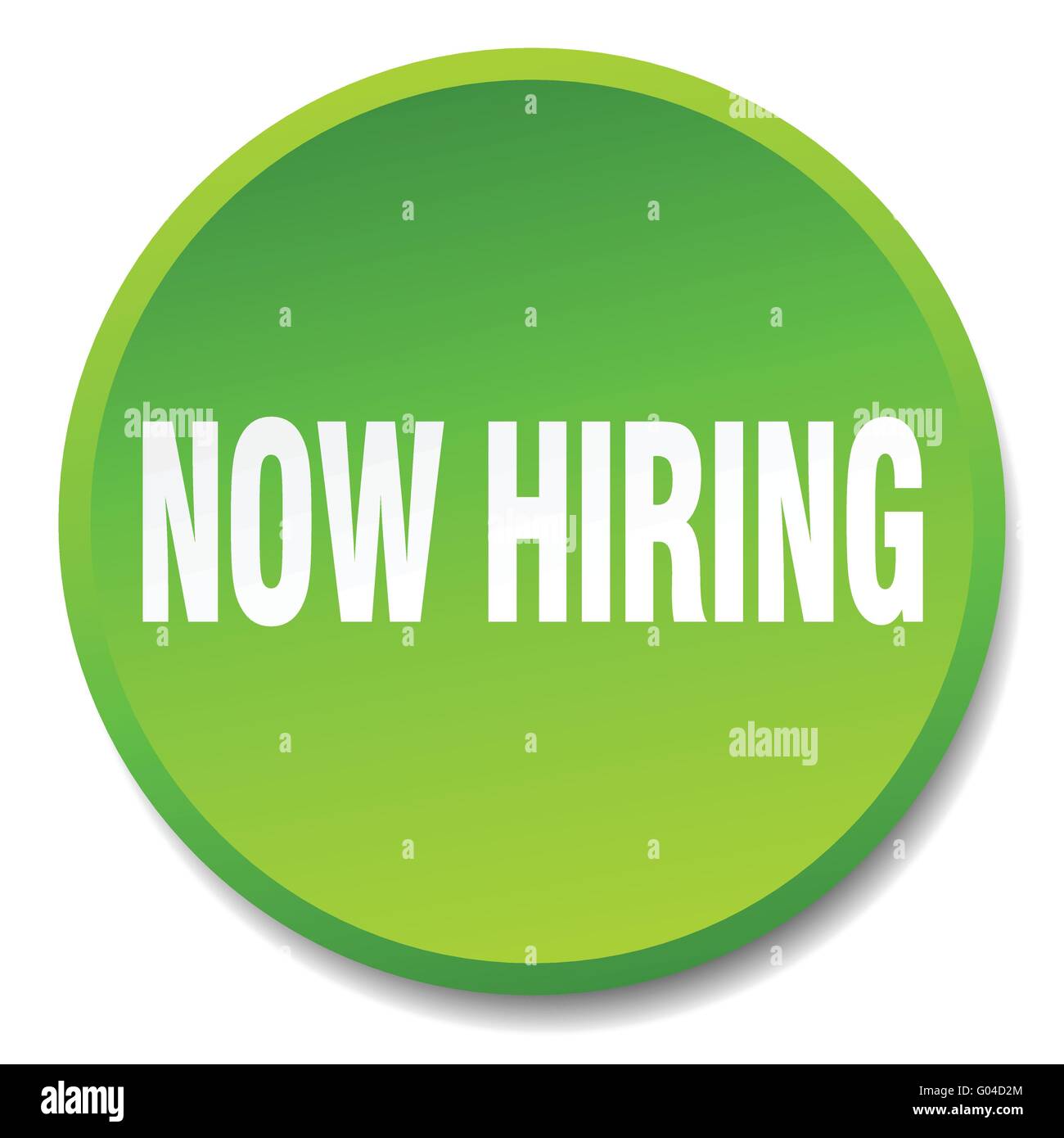 now hiring green round flat isolated push button Stock Vector Image ...