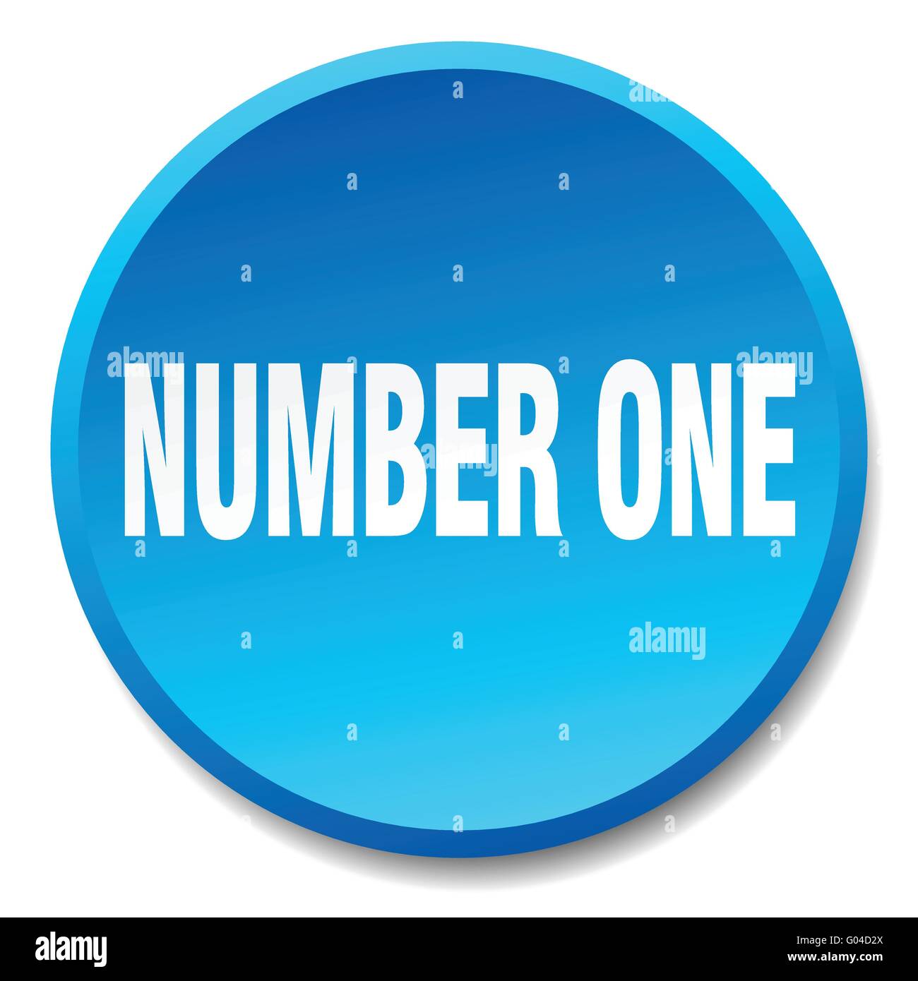 number one blue round flat isolated push button Stock Vector Image ...