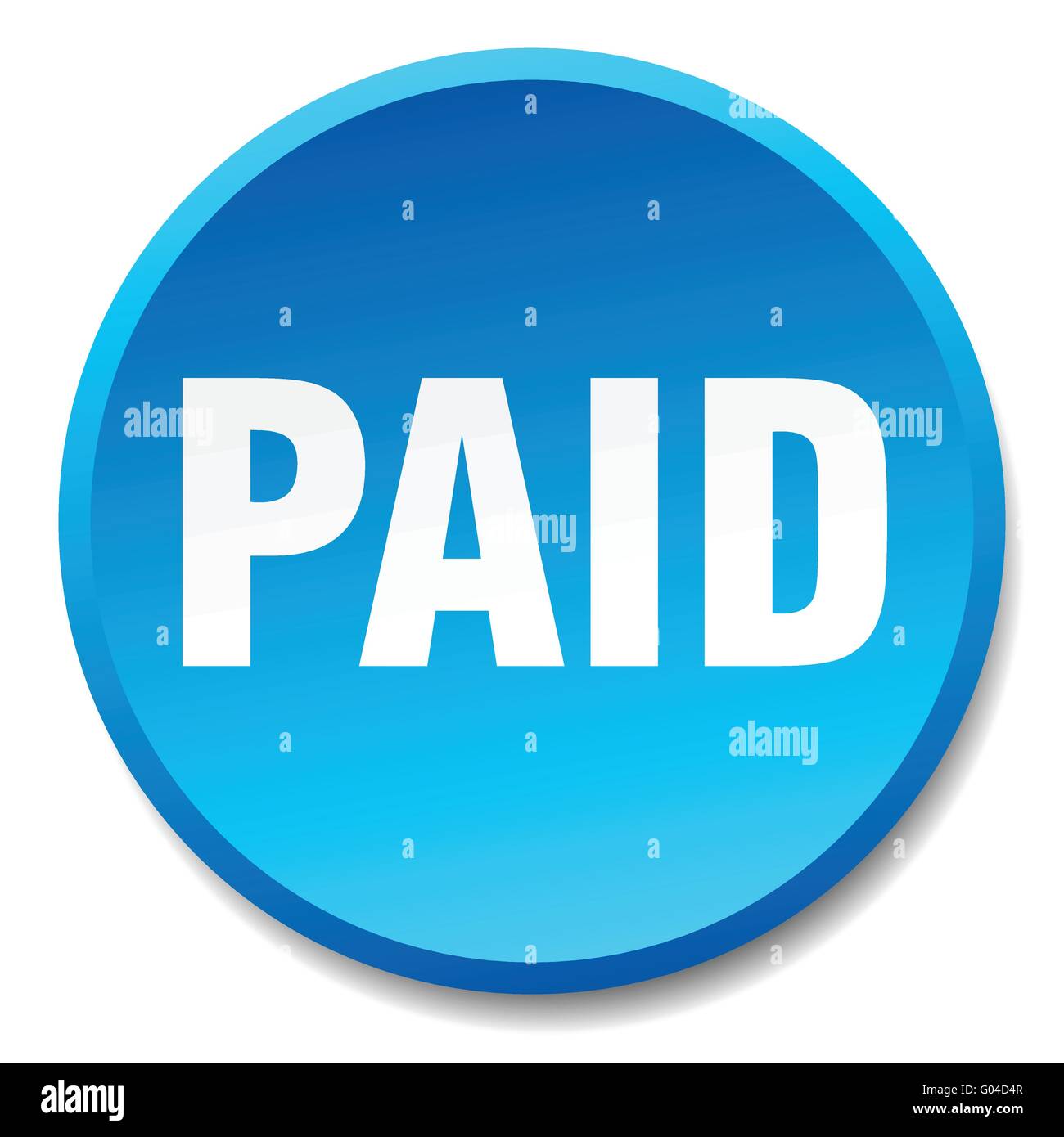 paid blue round flat isolated push button Stock Vector Image & Art - Alamy