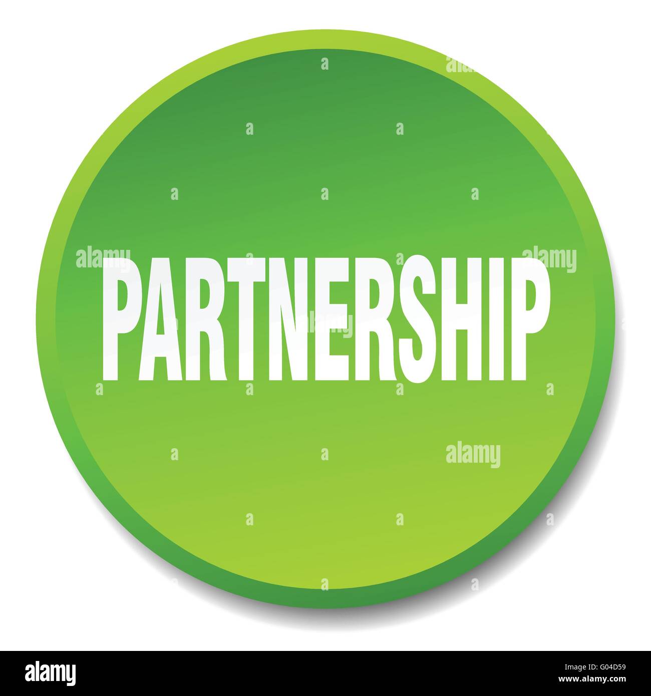 partnership green round flat isolated push button Stock Vector Image ...