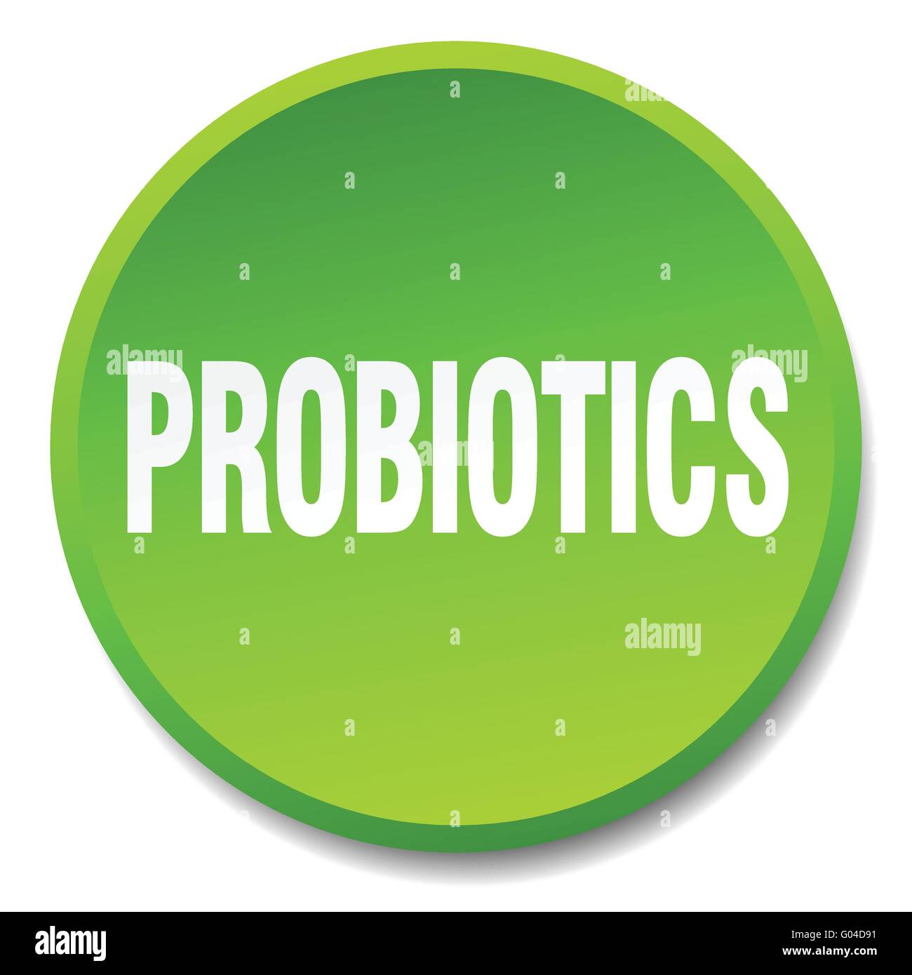 probiotics green round flat isolated push button Stock Vector Image ...