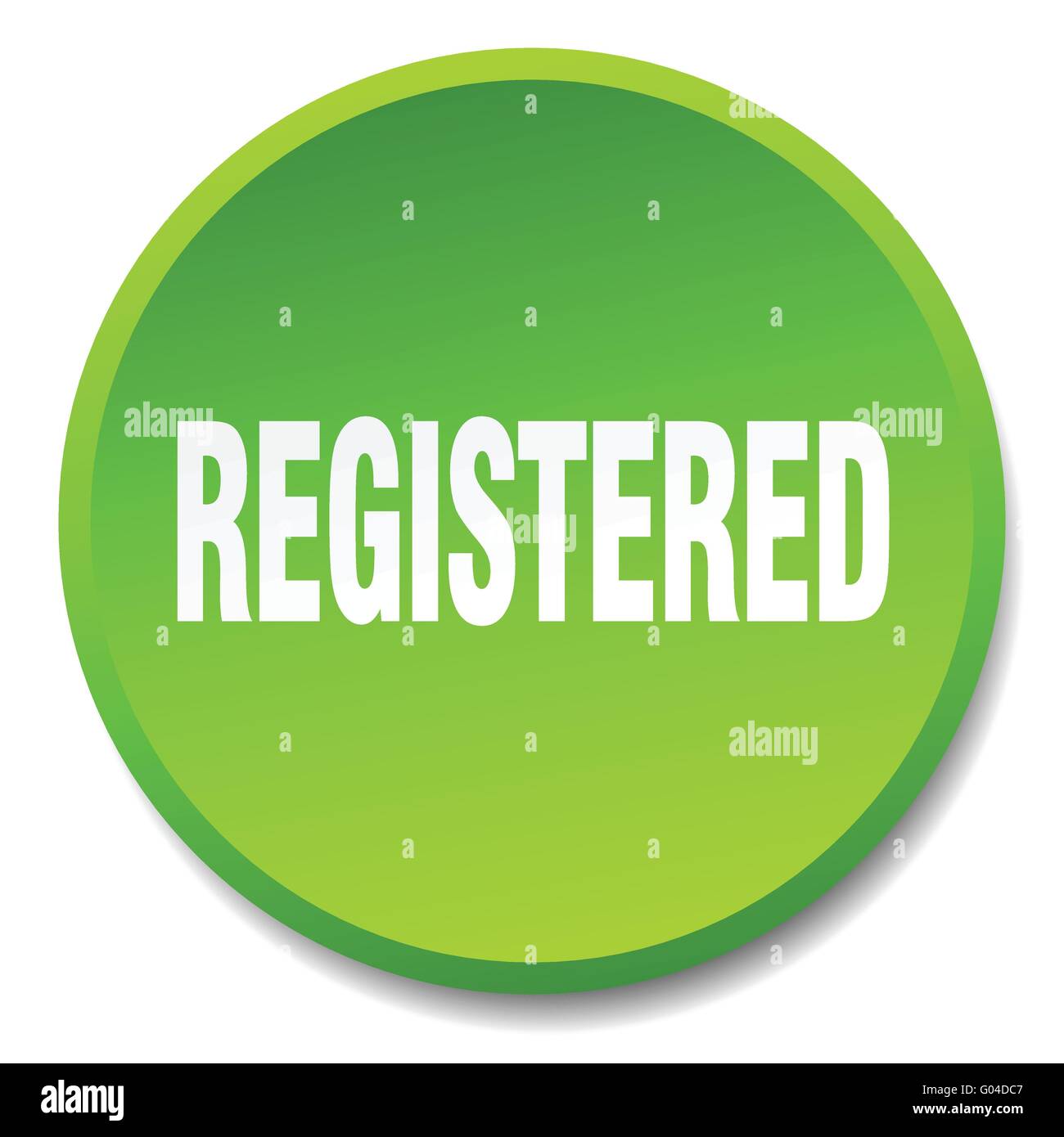 registered green round flat isolated push button Stock Vector Image ...
