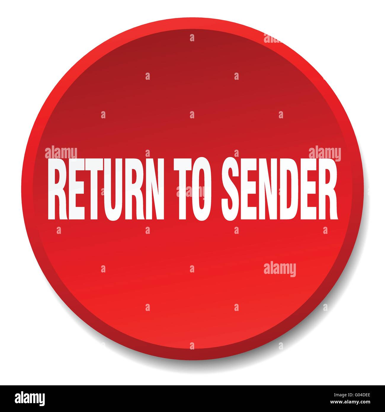return to sender red round flat isolated push button Stock Vector Image & Art - Alamy
