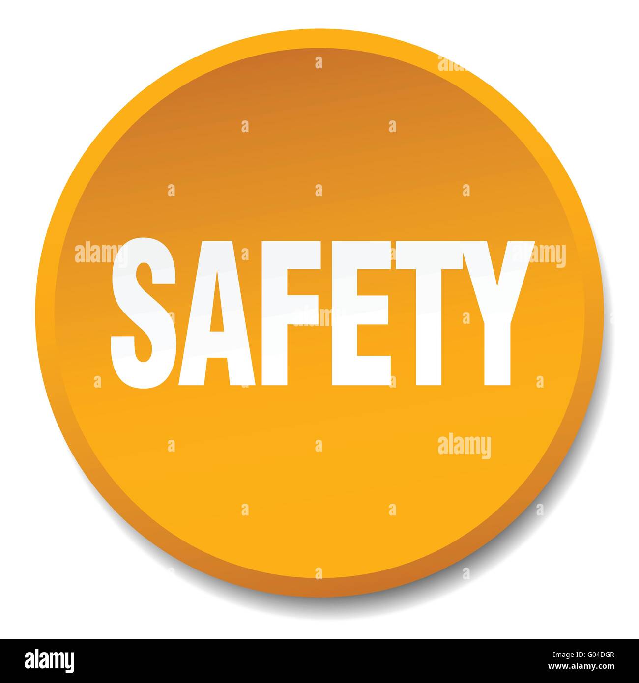 safety orange round flat isolated push button Stock Vector Image & Art ...