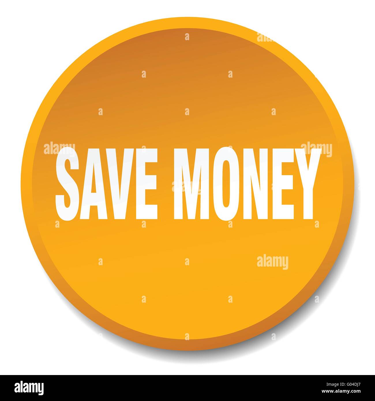 save money orange round flat isolated push button Stock Vector Image ...