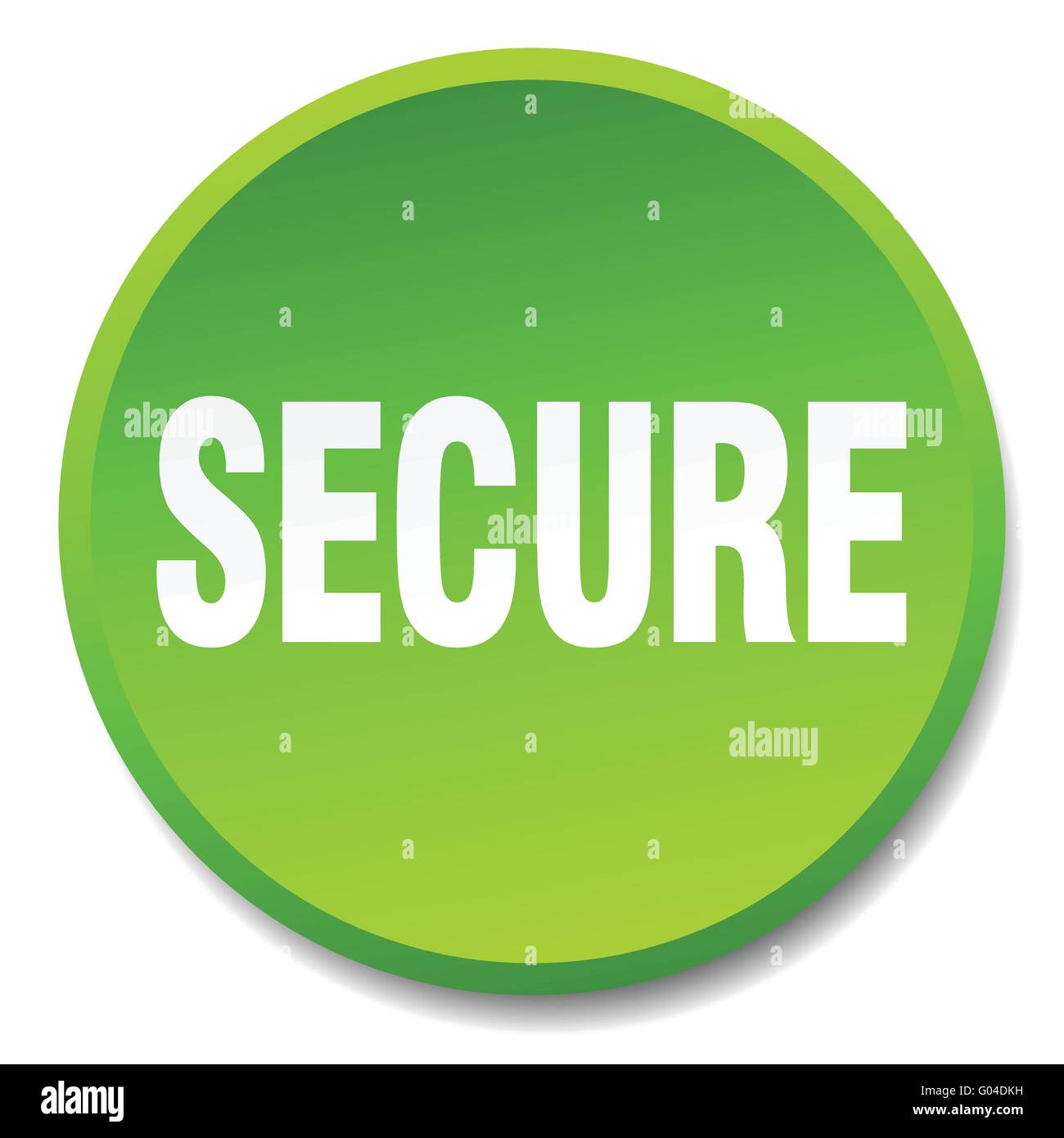 secure green round flat isolated push button Stock Vector Image & Art ...