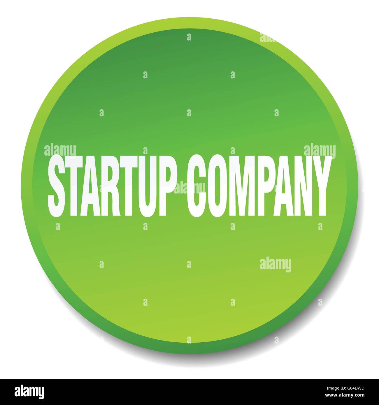 startup company green round flat isolated push button Stock Vector ...