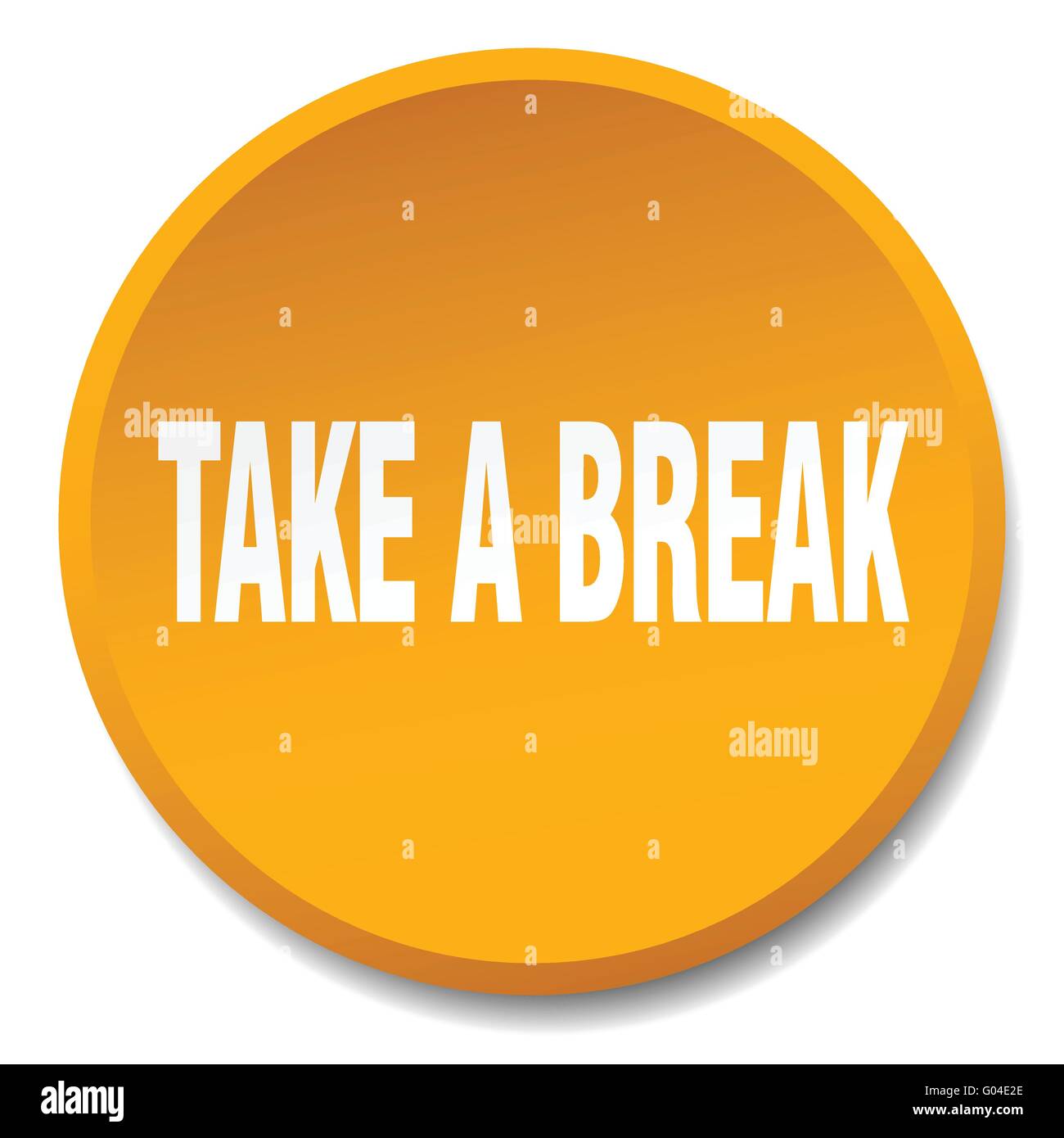 take a break orange round flat isolated push button Stock Vector Image ...