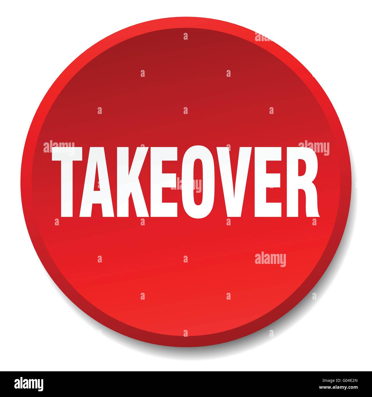 takeover red round flat isolated push button Stock Vector Image & Art - Alamy