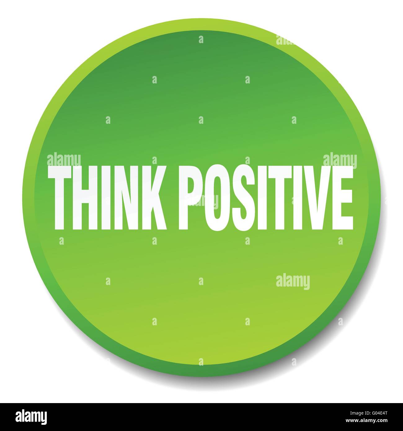 think positive green round flat isolated push button Stock Vector Image ...