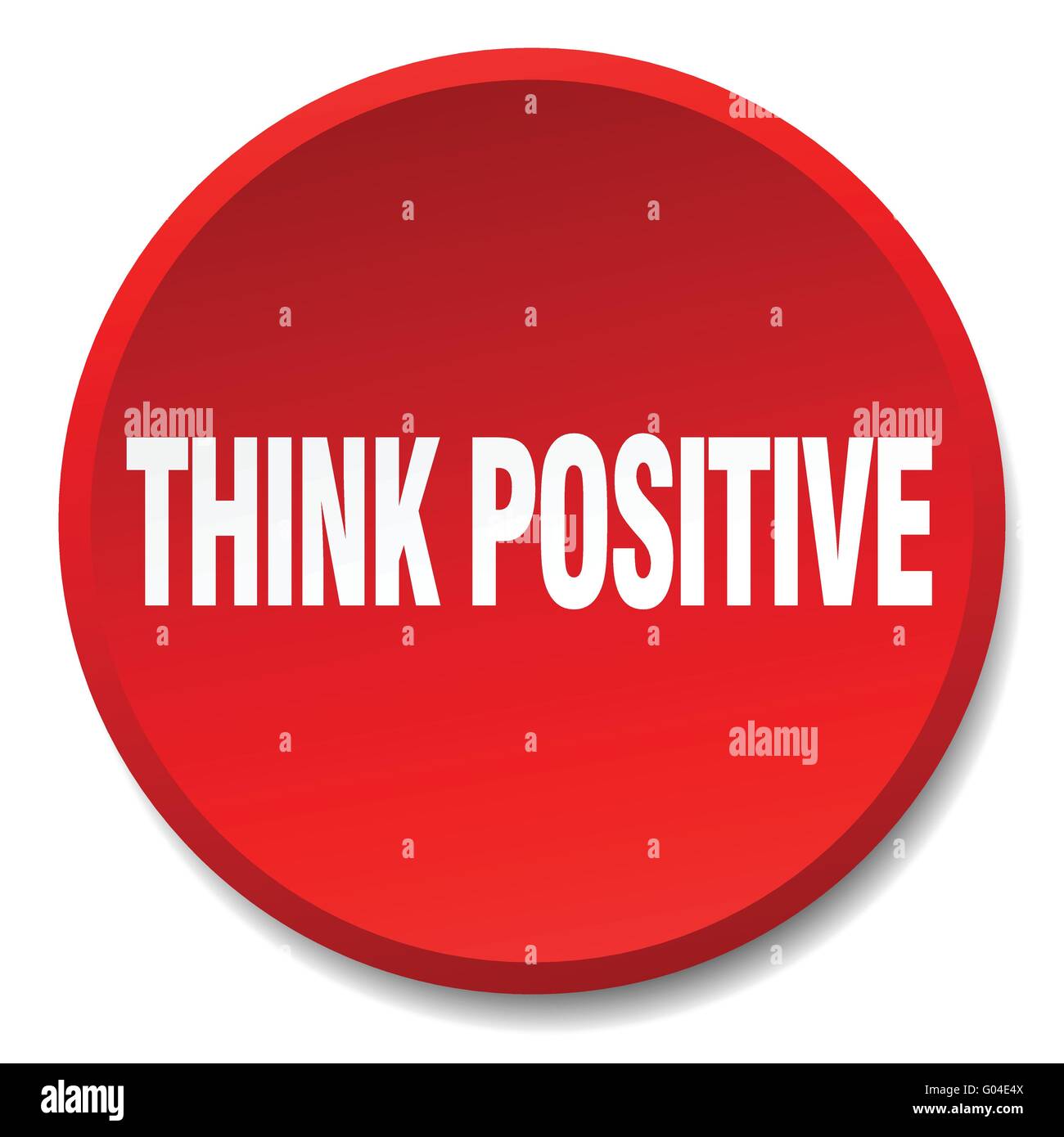 think positive red round flat isolated push button Stock Vector Image ...
