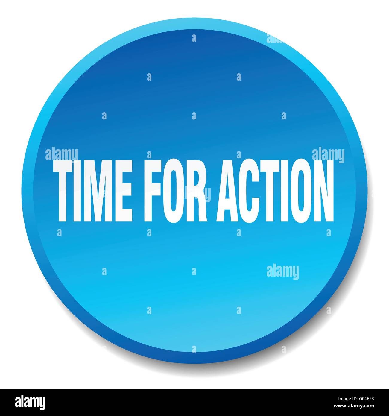 time for action blue round flat isolated push button Stock Vector Image ...