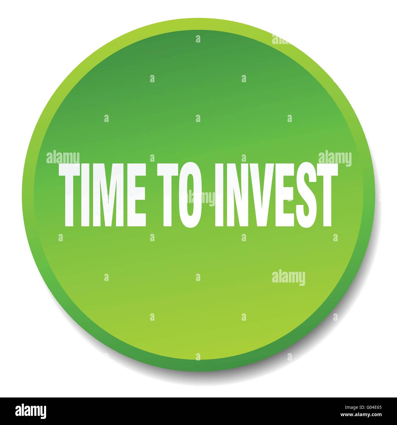 time to invest green round flat isolated push button Stock Vector Image ...
