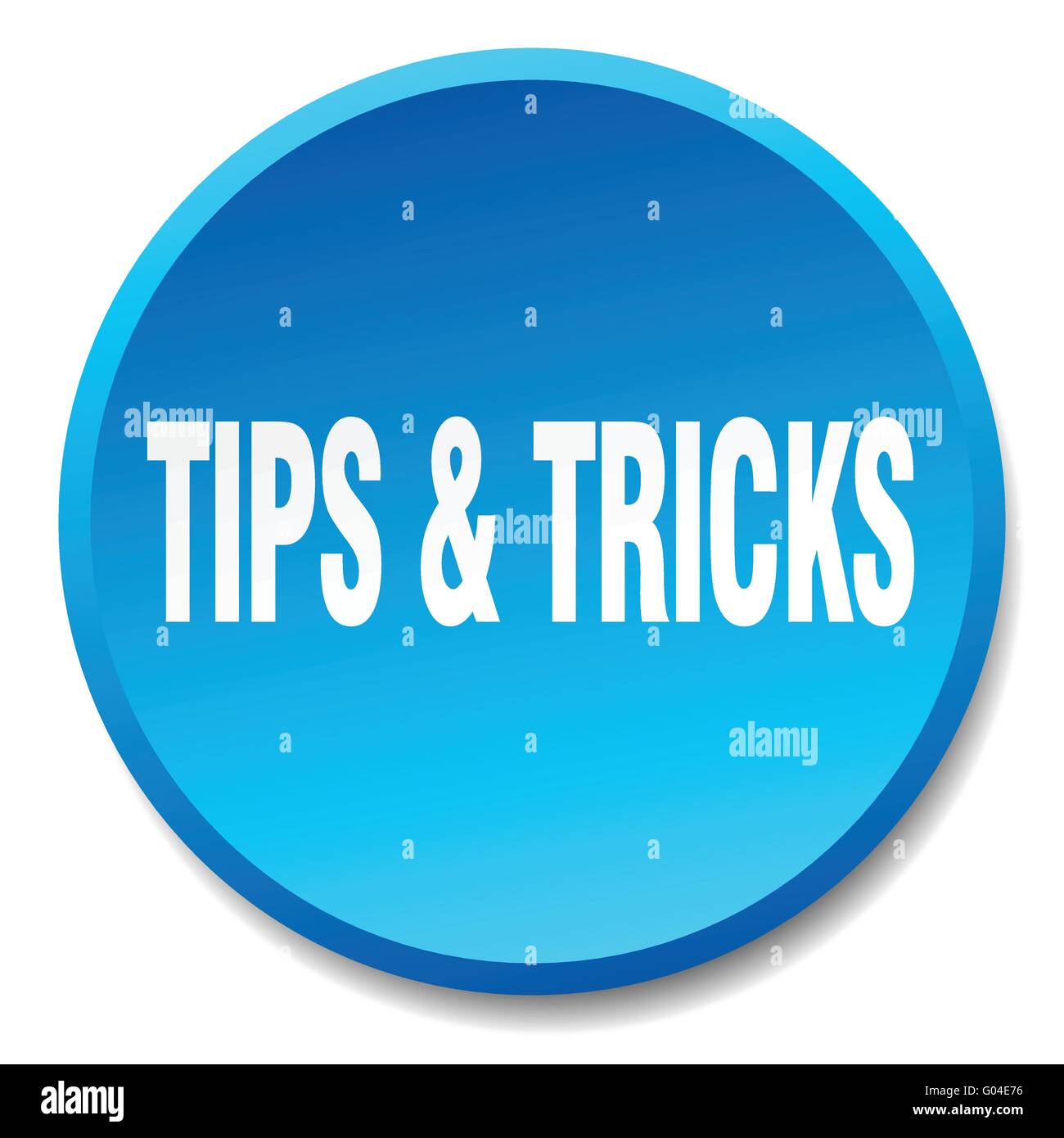 tips & tricks blue round flat isolated push button Stock Vector Image ...