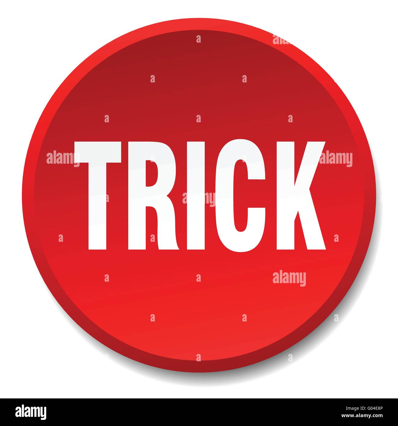 trick red round flat isolated push button Stock Vector Image & Art - Alamy
