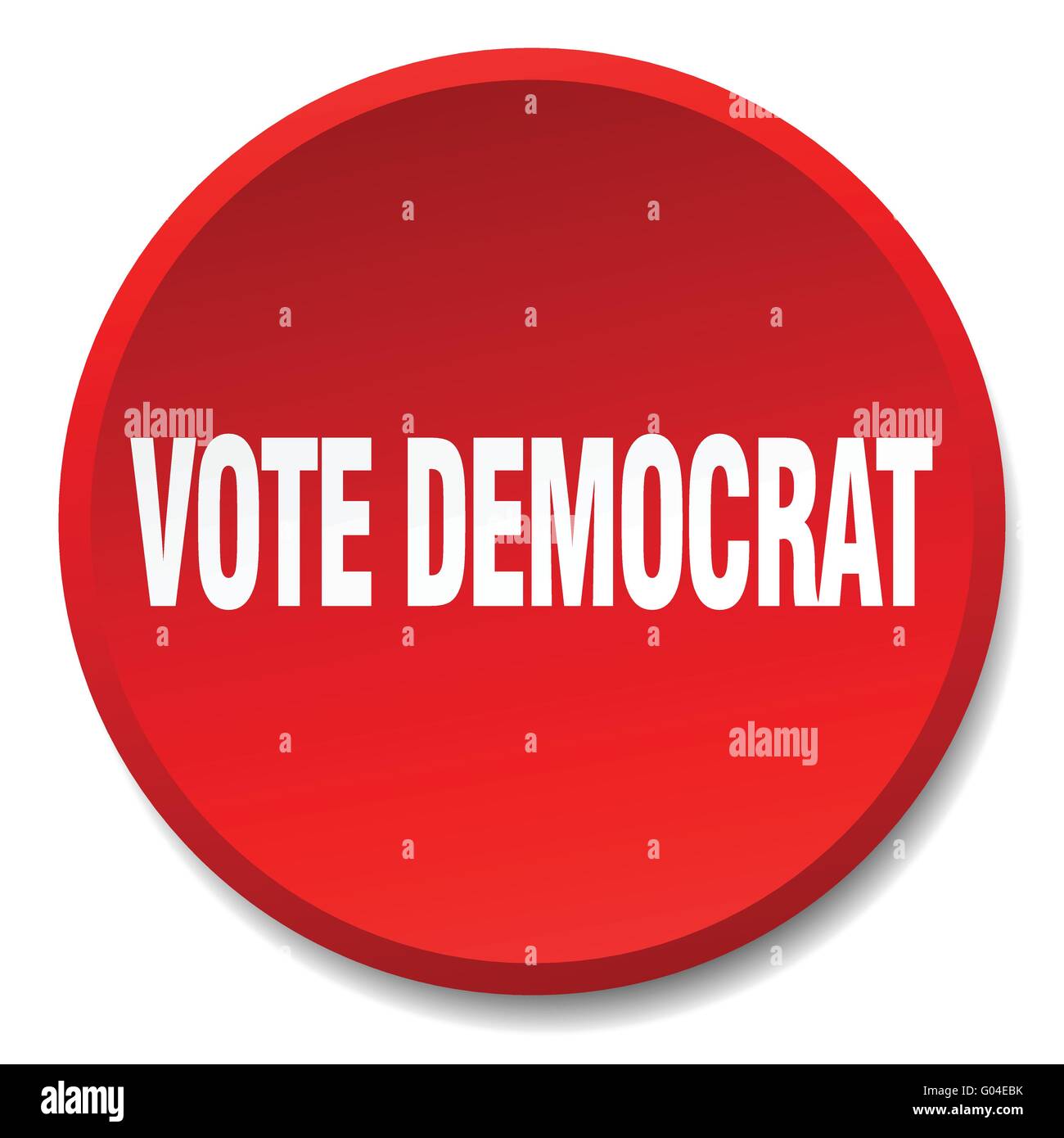 vote democrat red round flat isolated push button Stock Vector Image ...