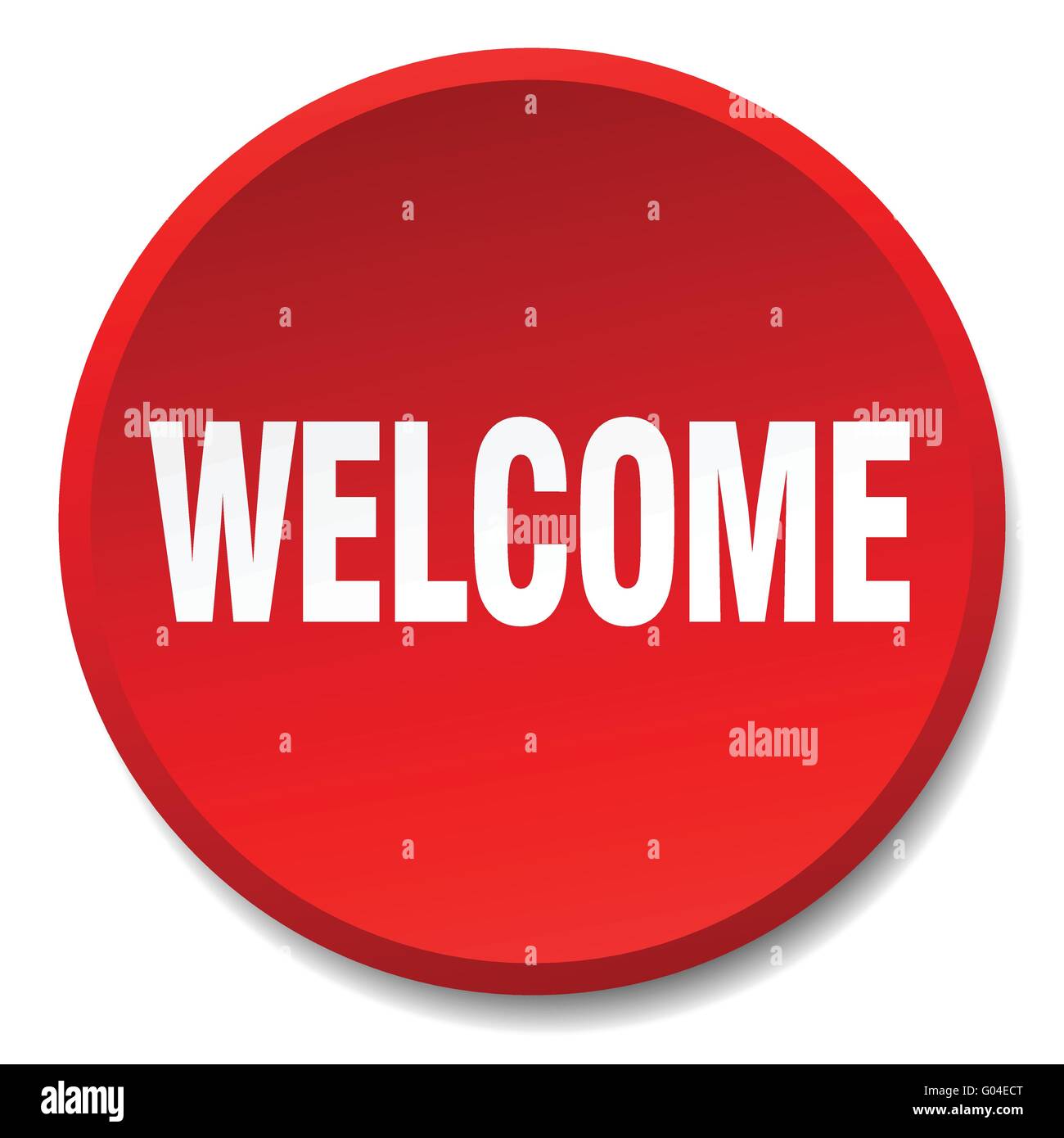 welcome red round flat isolated push button Stock Vector Image & Art ...